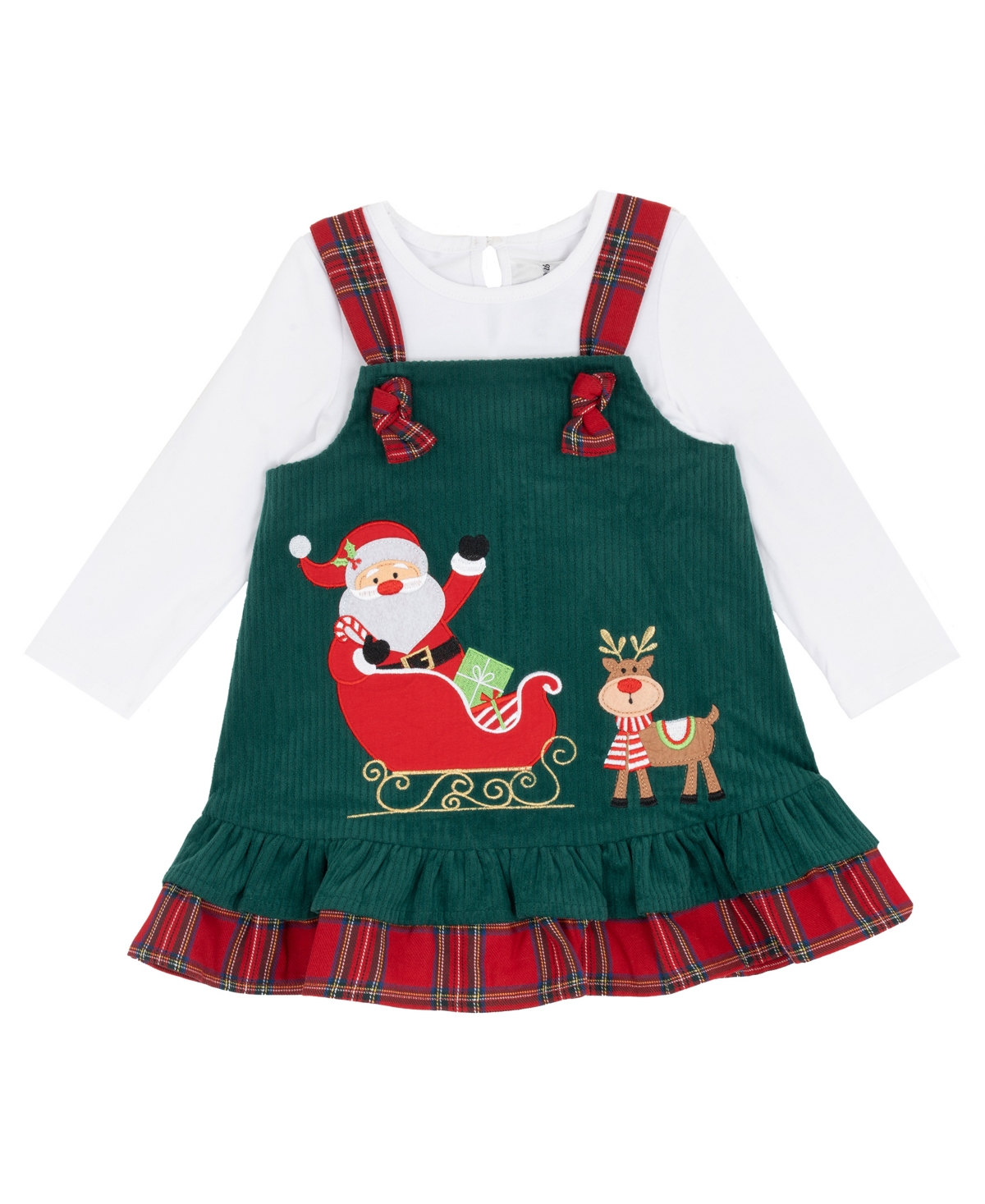 Click here for Rare Editions Baby Girl 2-Piece Santa Sleigh Jumpe... prices