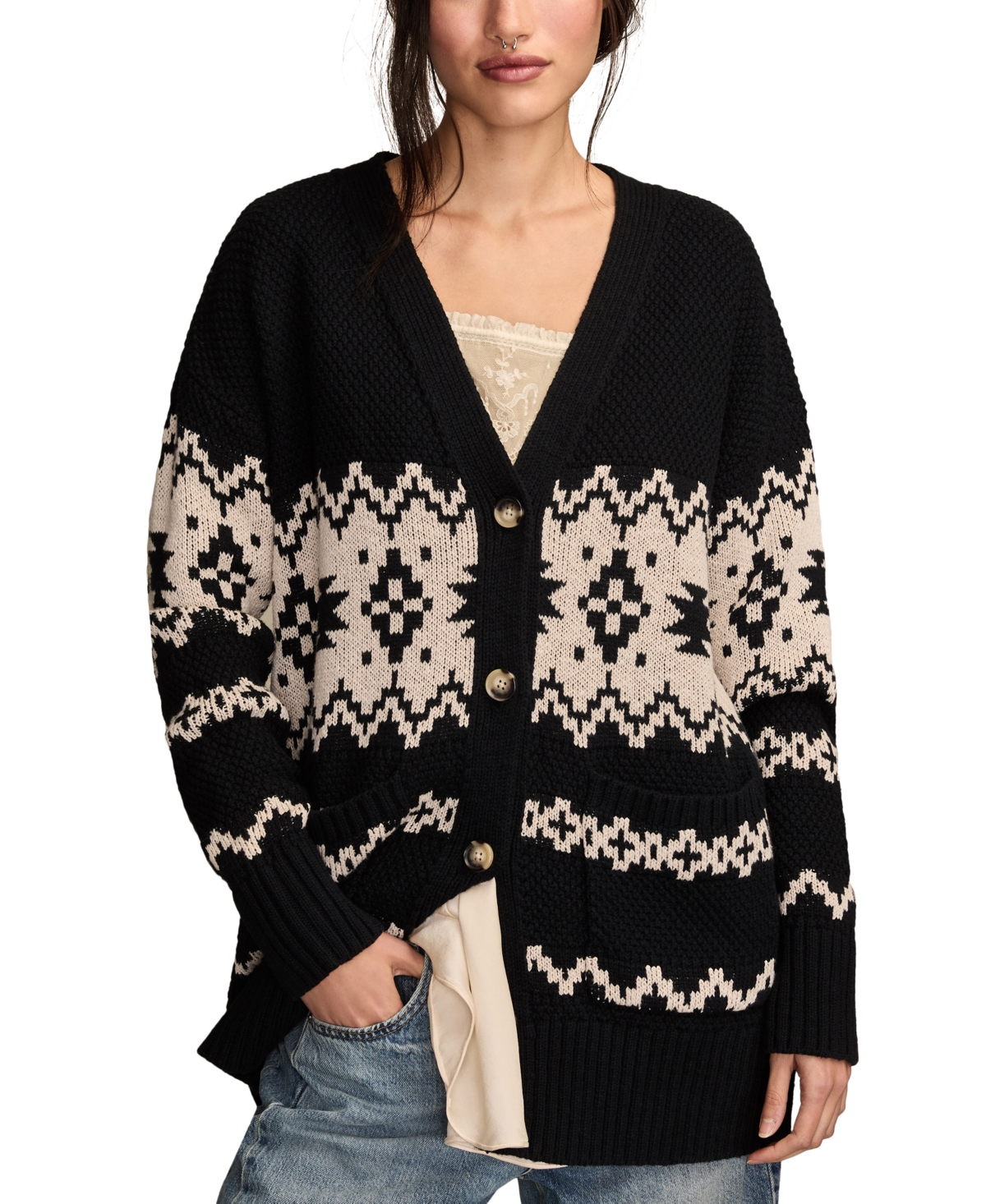 Click here for Lucky Brand Womens Cotton Southwest Cocoon Cardiga... prices