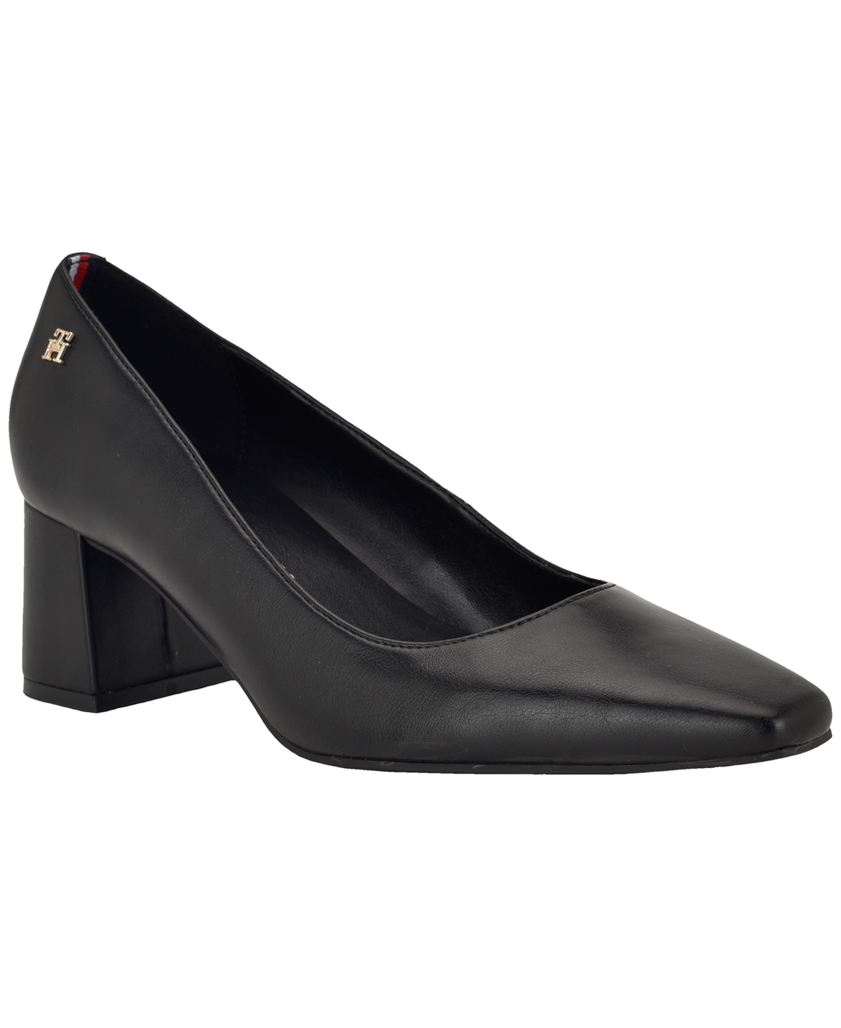 Tommy Hilfiger Womens Opheili Block Heel Pumps - Black