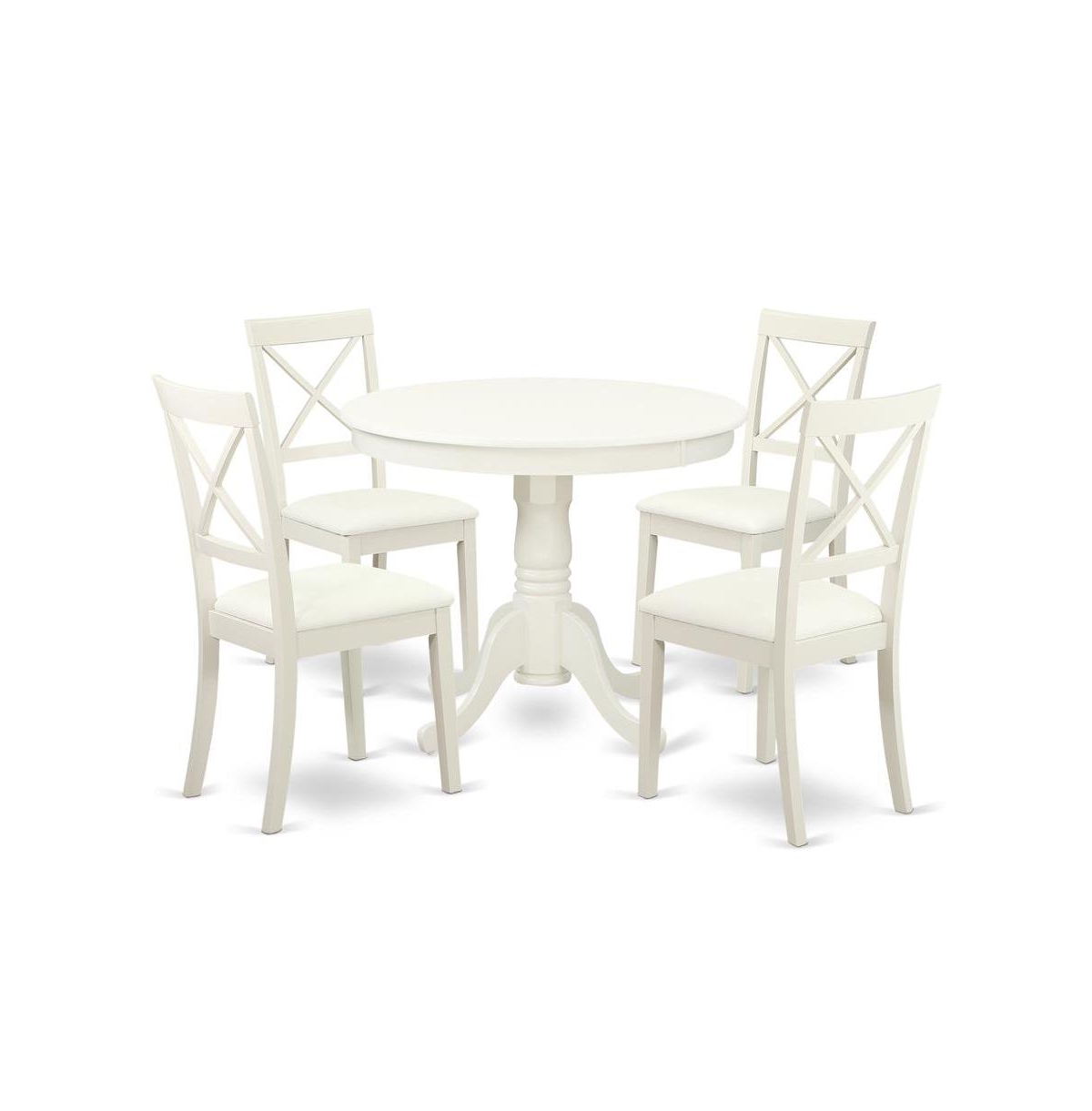 Click here for East West Furniture Dining Room Set Linen White -... prices