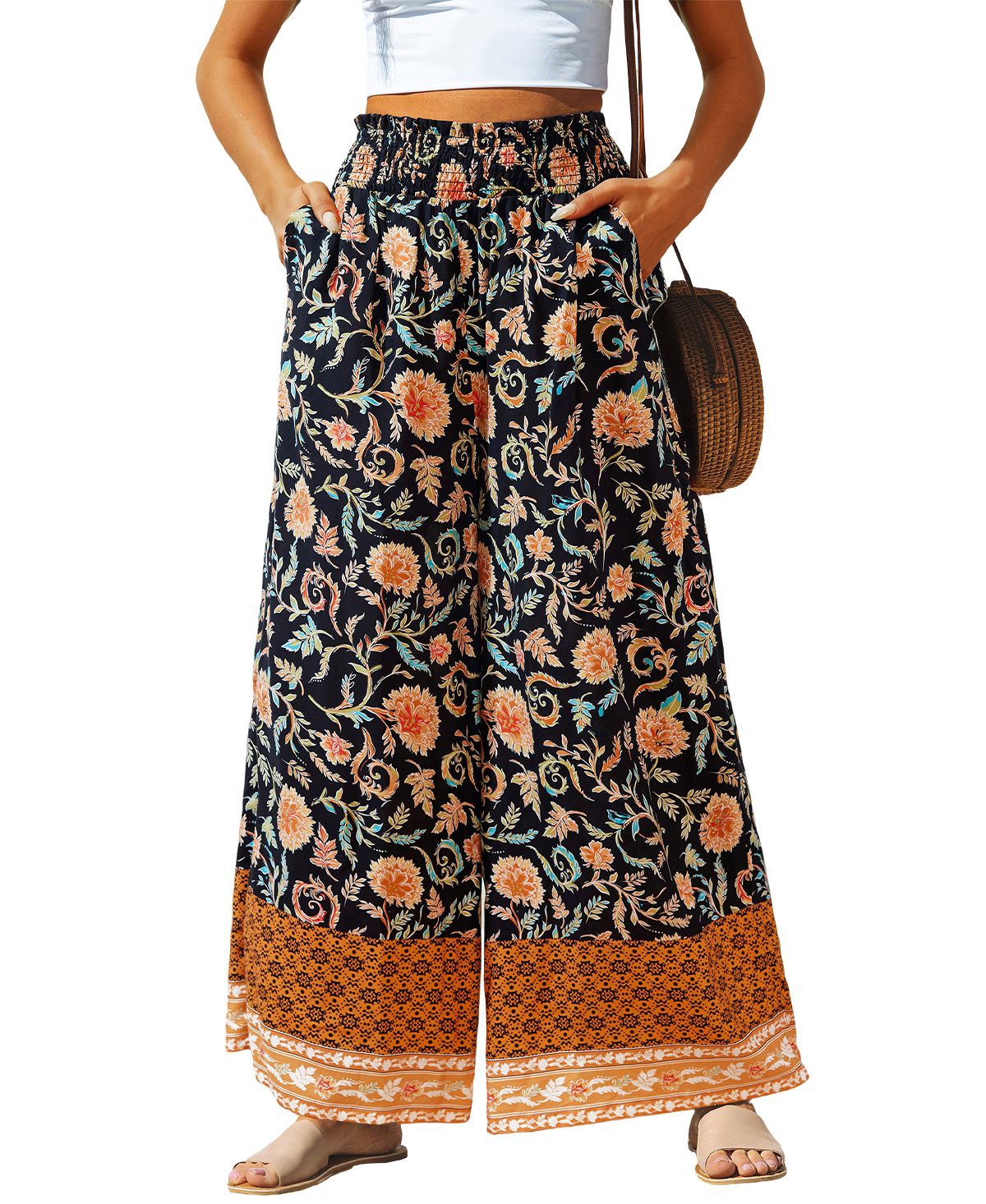 Click here for Cupshe Womens Spin Me Around Floral Pants - Black prices
