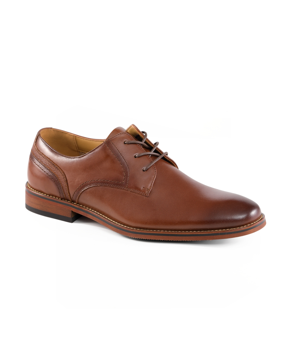 Tommy Hilfiger Mens Bramie Leather Casual Derby Shoe - Medium Brown Leather