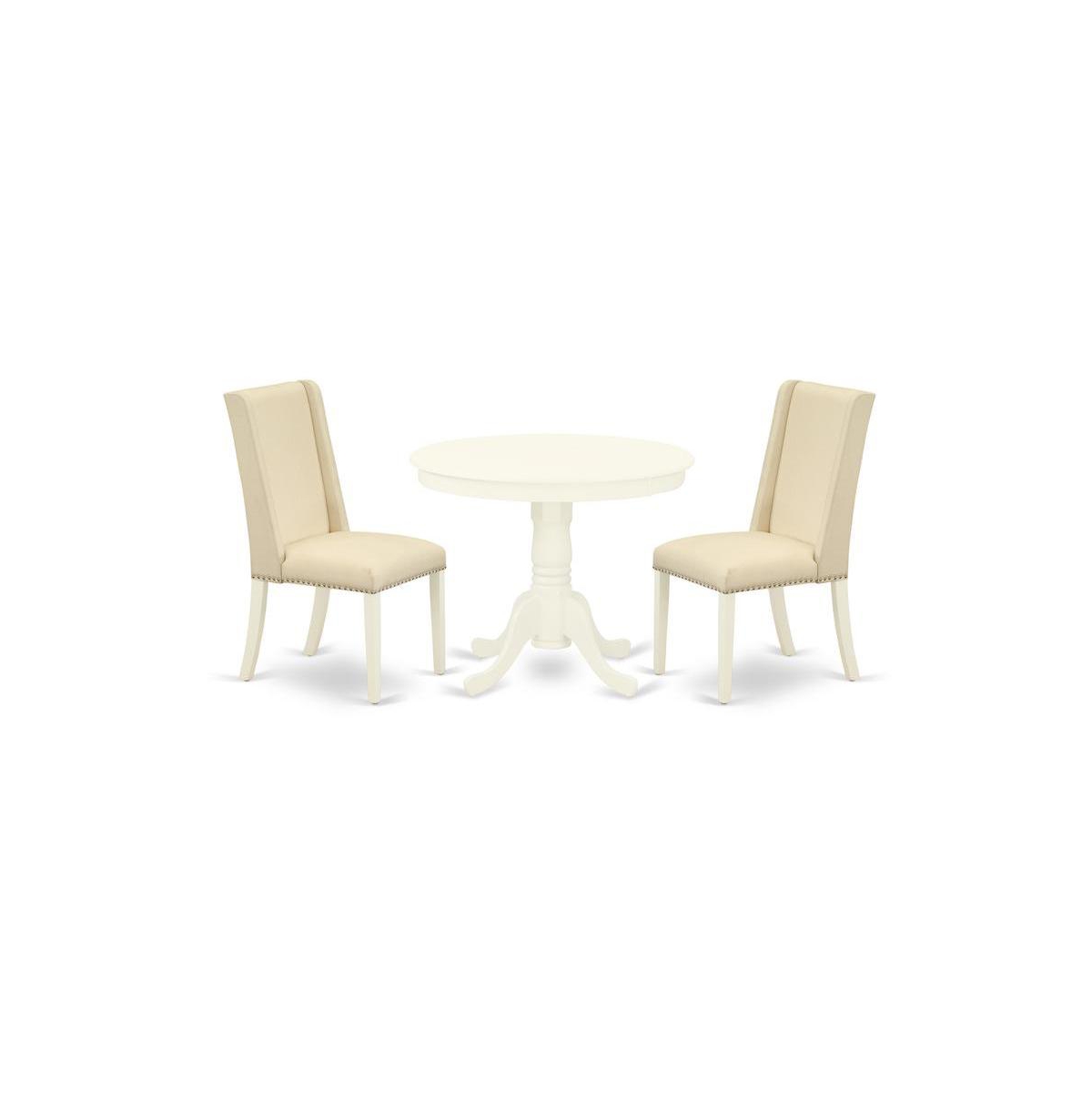Click here for East West Furniture Dining Room Set Linen White -... prices