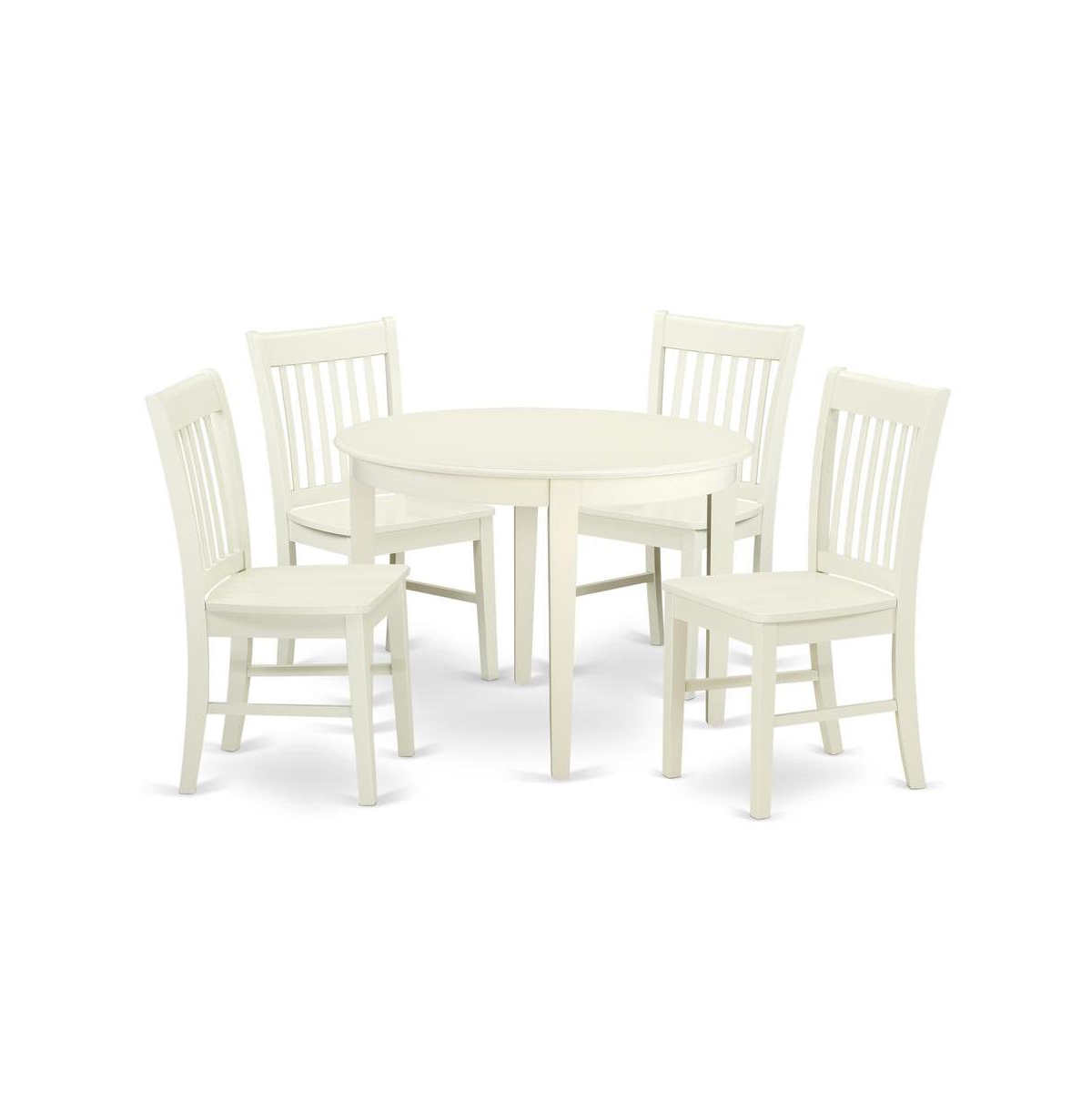 Click here for East West Furniture Dining Room Set Linen White -... prices