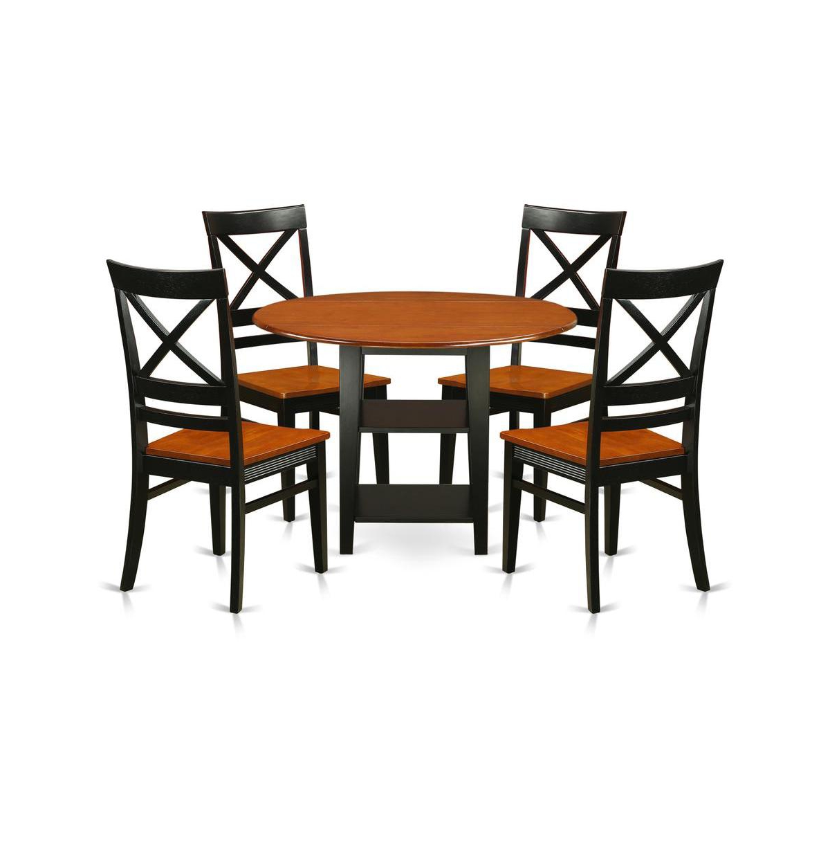 Click here for East West Furniture Dining Room Set Black & Cherry... prices