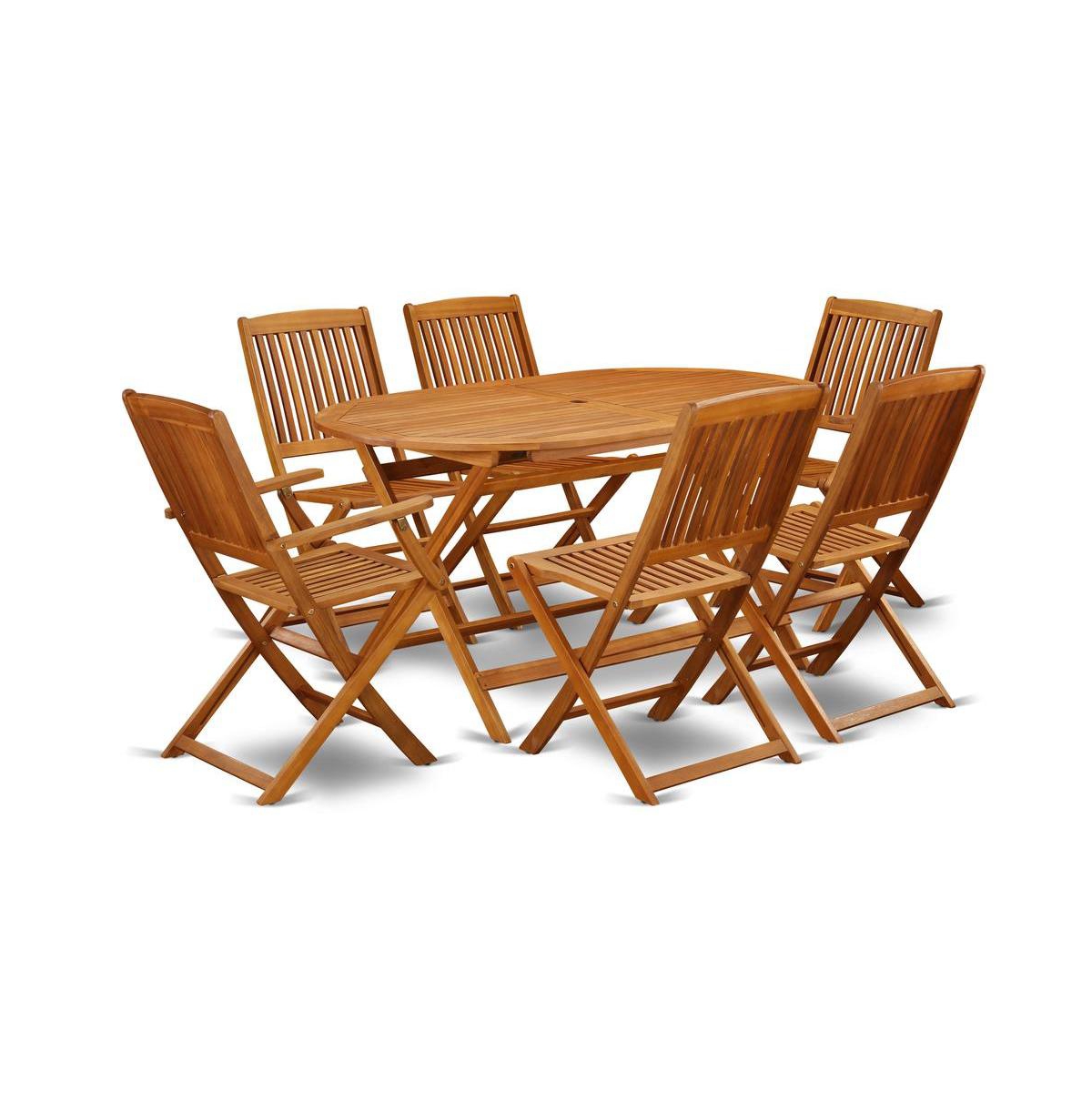 Click here for East West Furniture Wooden Patio Set Natural Oil -... prices