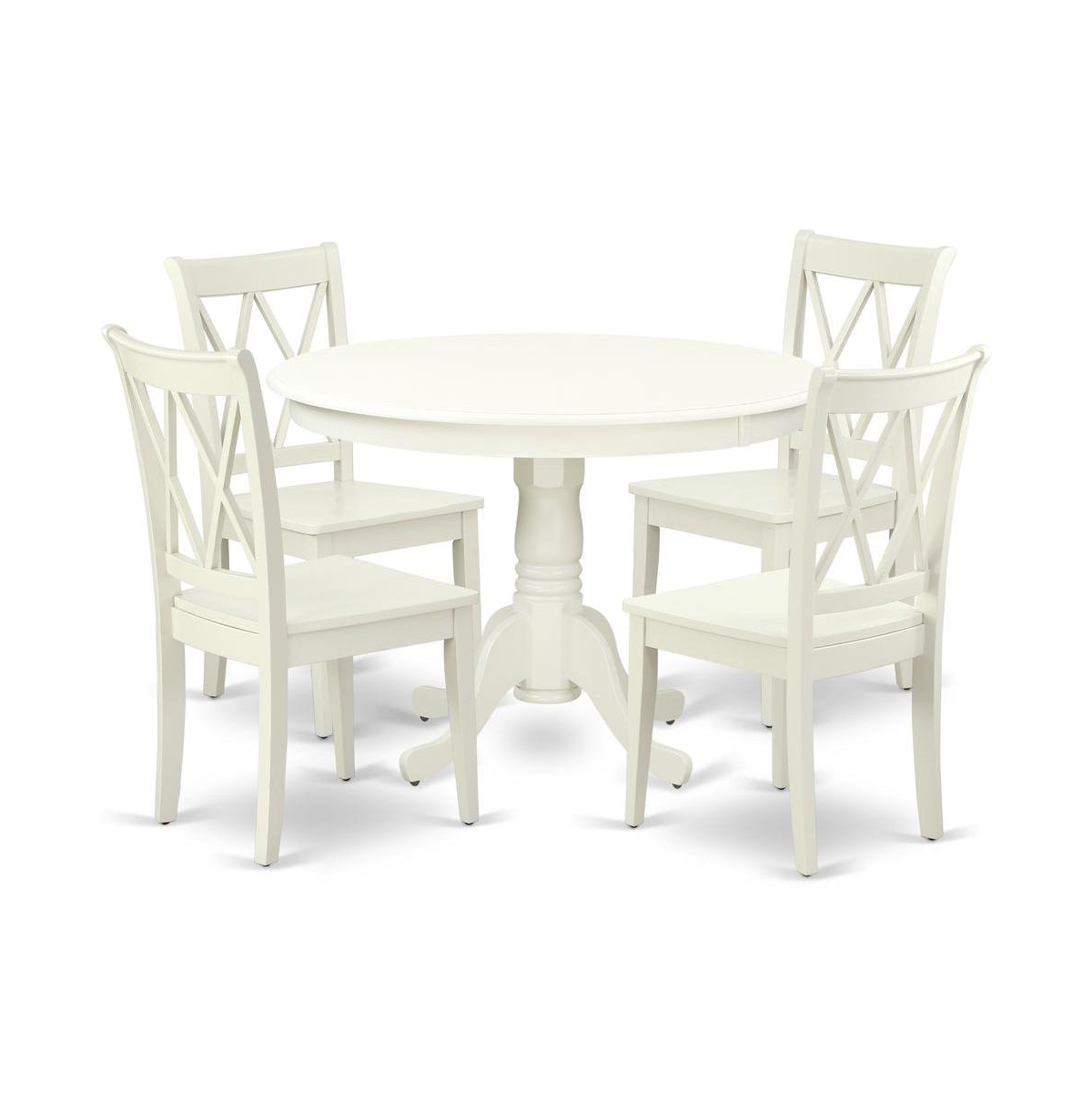 Click here for East West Furniture Dining Room Set Linen White -... prices