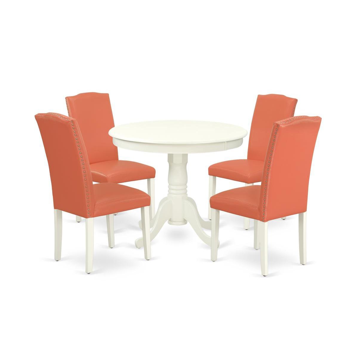 Click here for East West Furniture Dining Room Set Linen White -... prices