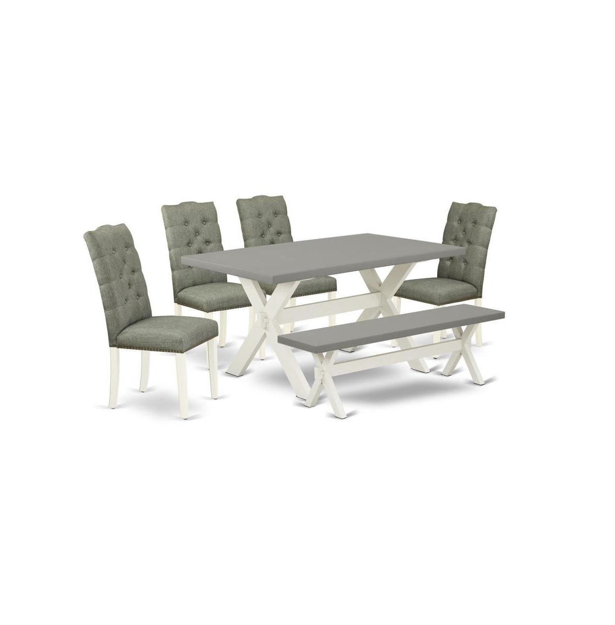 Click here for East West Furniture 6-Pc Dining Table Set- 4 Parso... prices