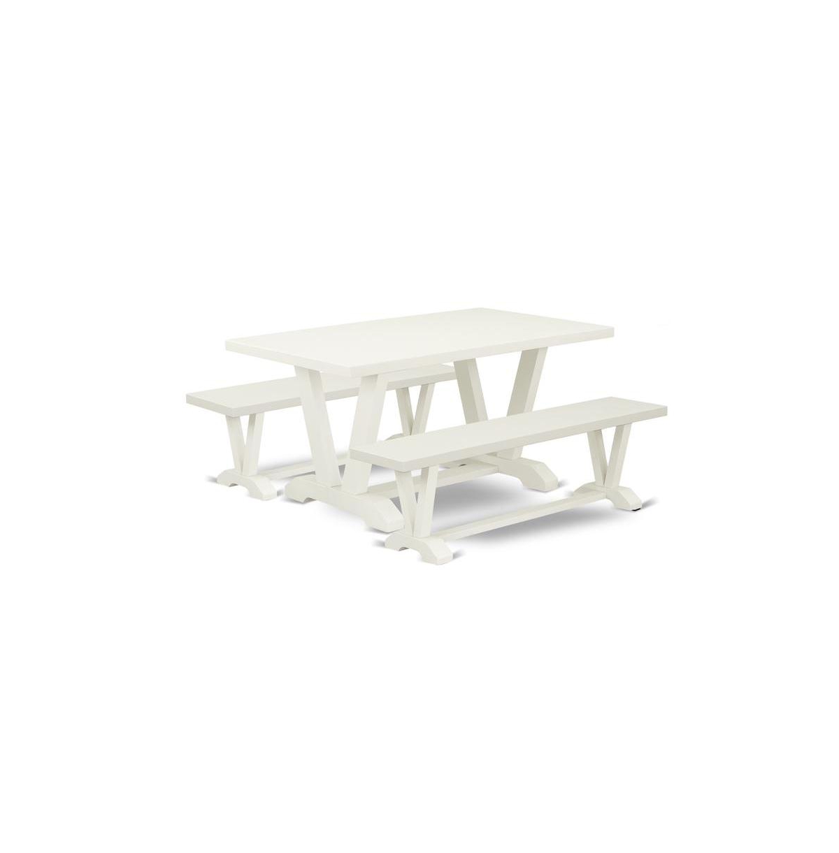 Click here for East West Furniture Pc Table Set - 1 Linen White W... prices