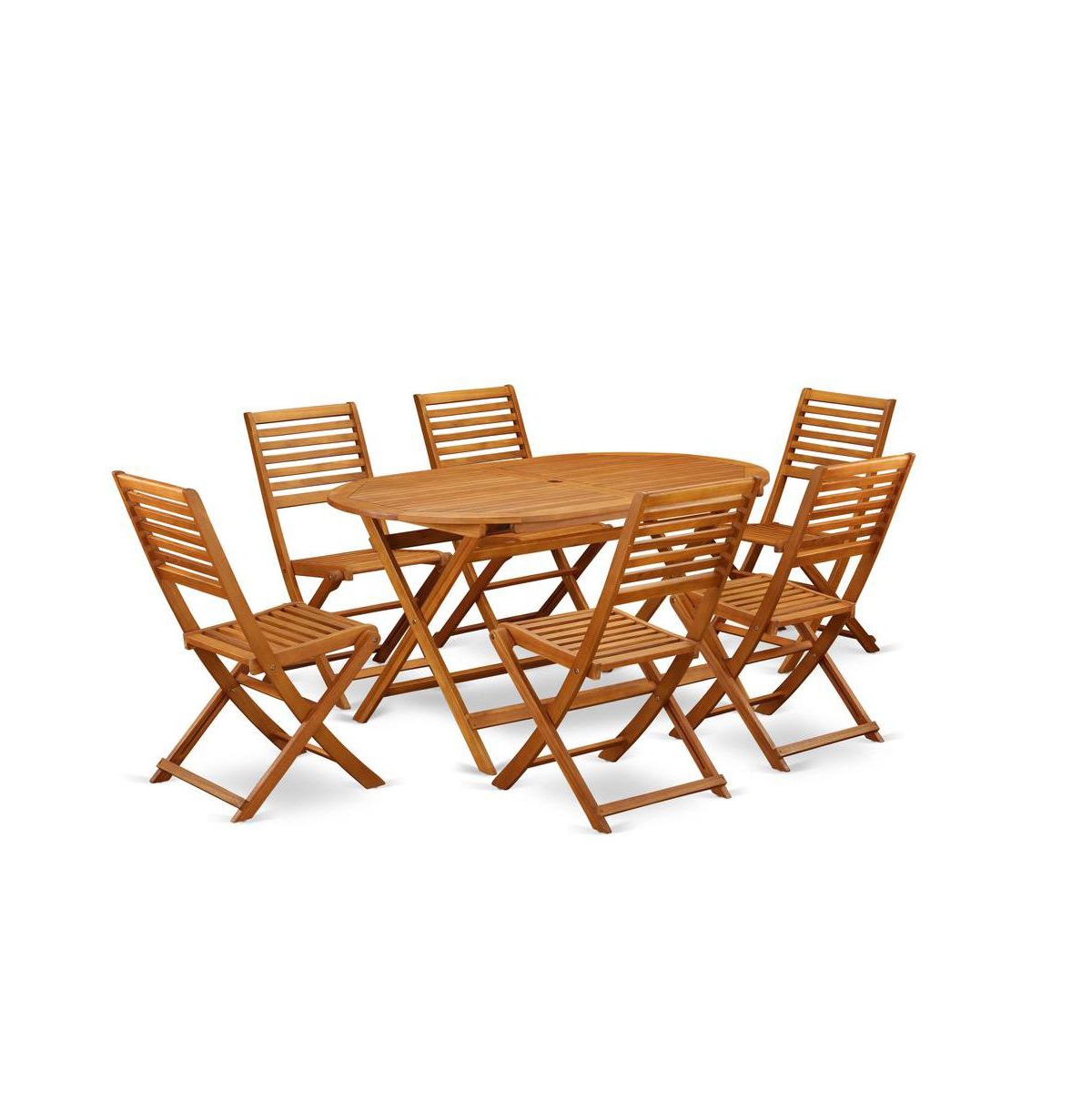 Click here for East West Furniture Wooden Patio Set Natural Oil -... prices