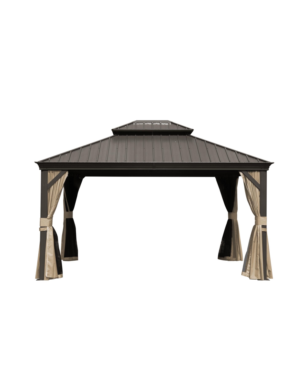 Click here for Clihome 12-ft x 10-ft Hardtop Gazebo Brown Gazebo... prices