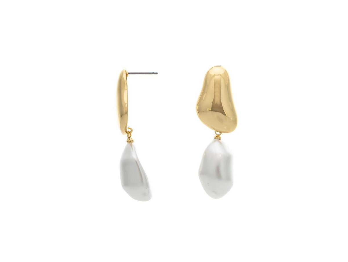Click here for Rivka Friedman 18K Gold-Plated Sculpted Pearl Drop... prices