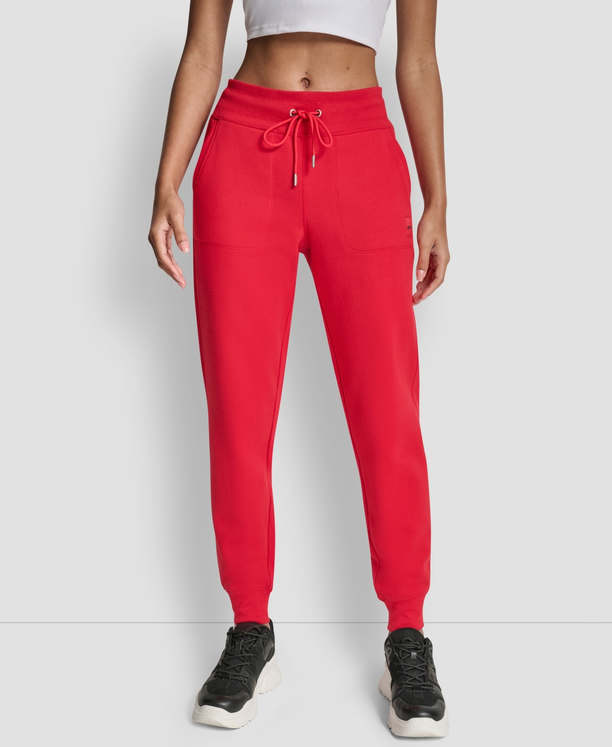 Click here for Dkny Womens Tonal Logo Patch Rib Trim Side Pockets... prices