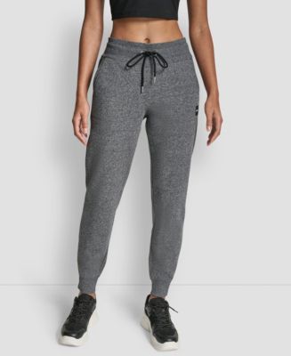 DKNY Women's Tonal Logo Patch Rib Trim Side Pockets Jogger - Macy's