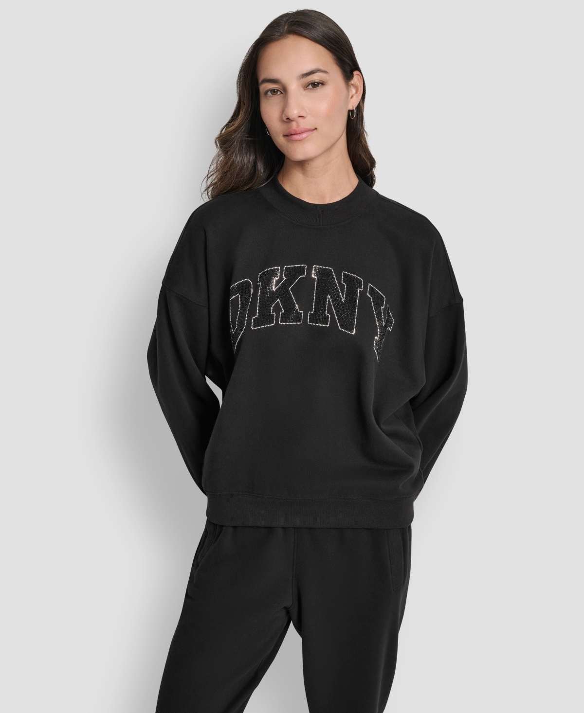 Click here for Dkny Womens Exploded Rhinestone Varsity Logo Sweat... prices
