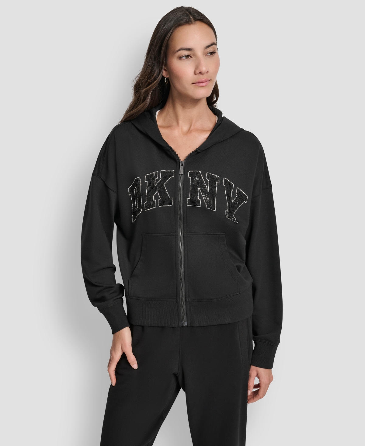 Click here for Dkny Womens Exploded Rhinestone Varsity Logo Full-... prices