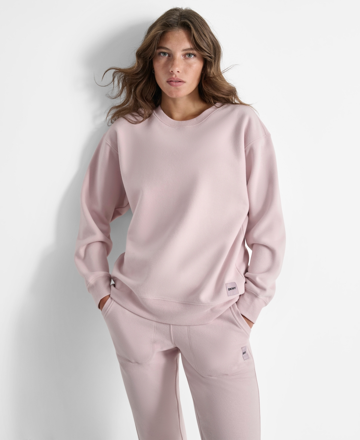 Click here for Dkny Womens Tonal Logo Patch Crewneck Sweatshirt -... prices