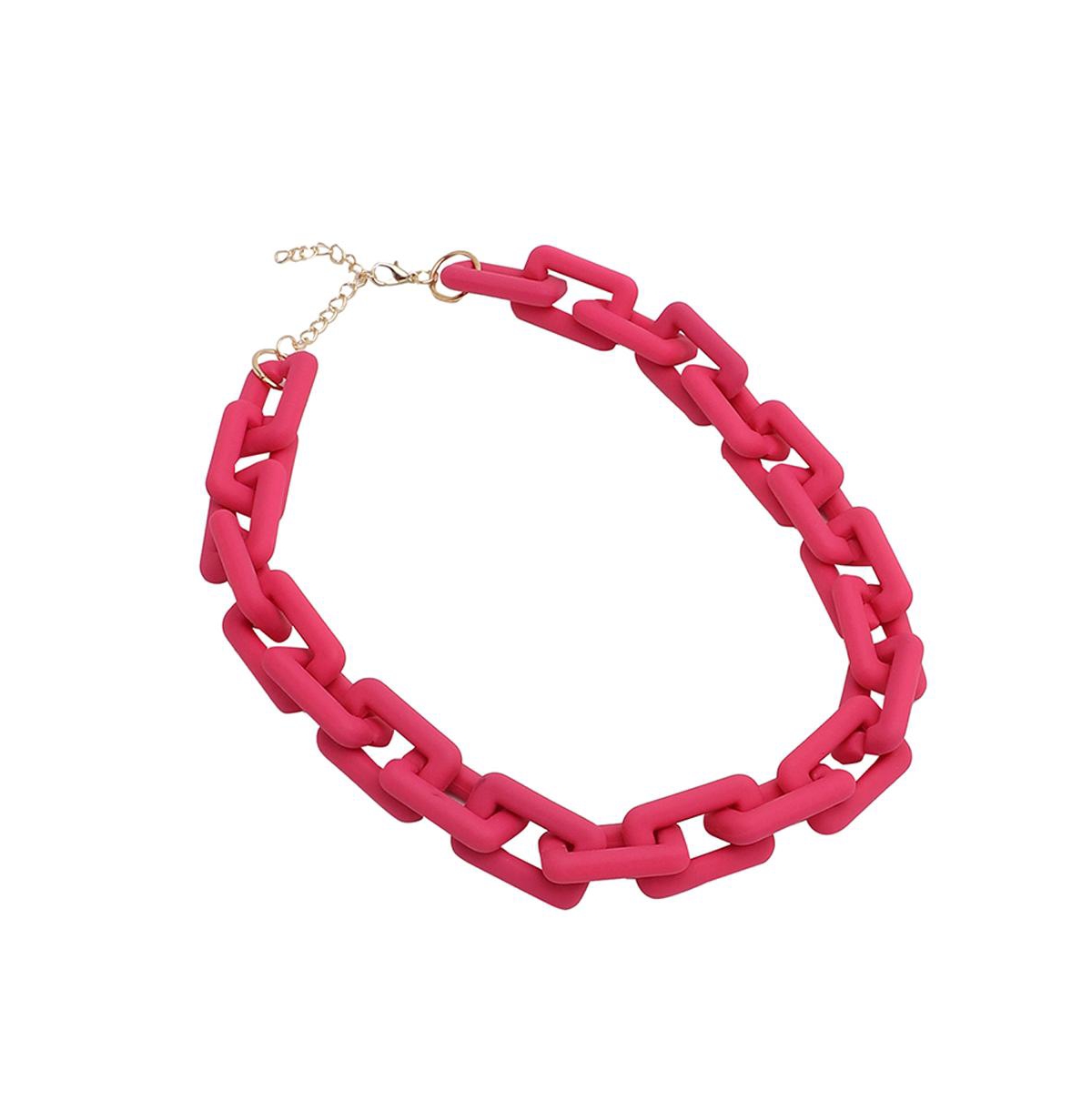 Click here for Sohi Womens Link Chain Necklace - Pink prices