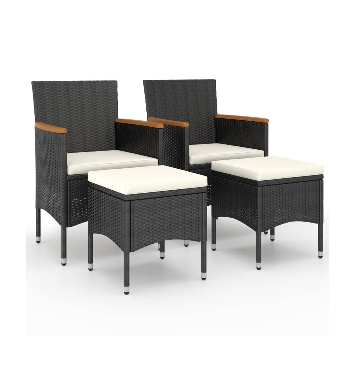 Click here for vidaXL 4 Piece Patio Chair and Stool Set Poly Ratt... prices