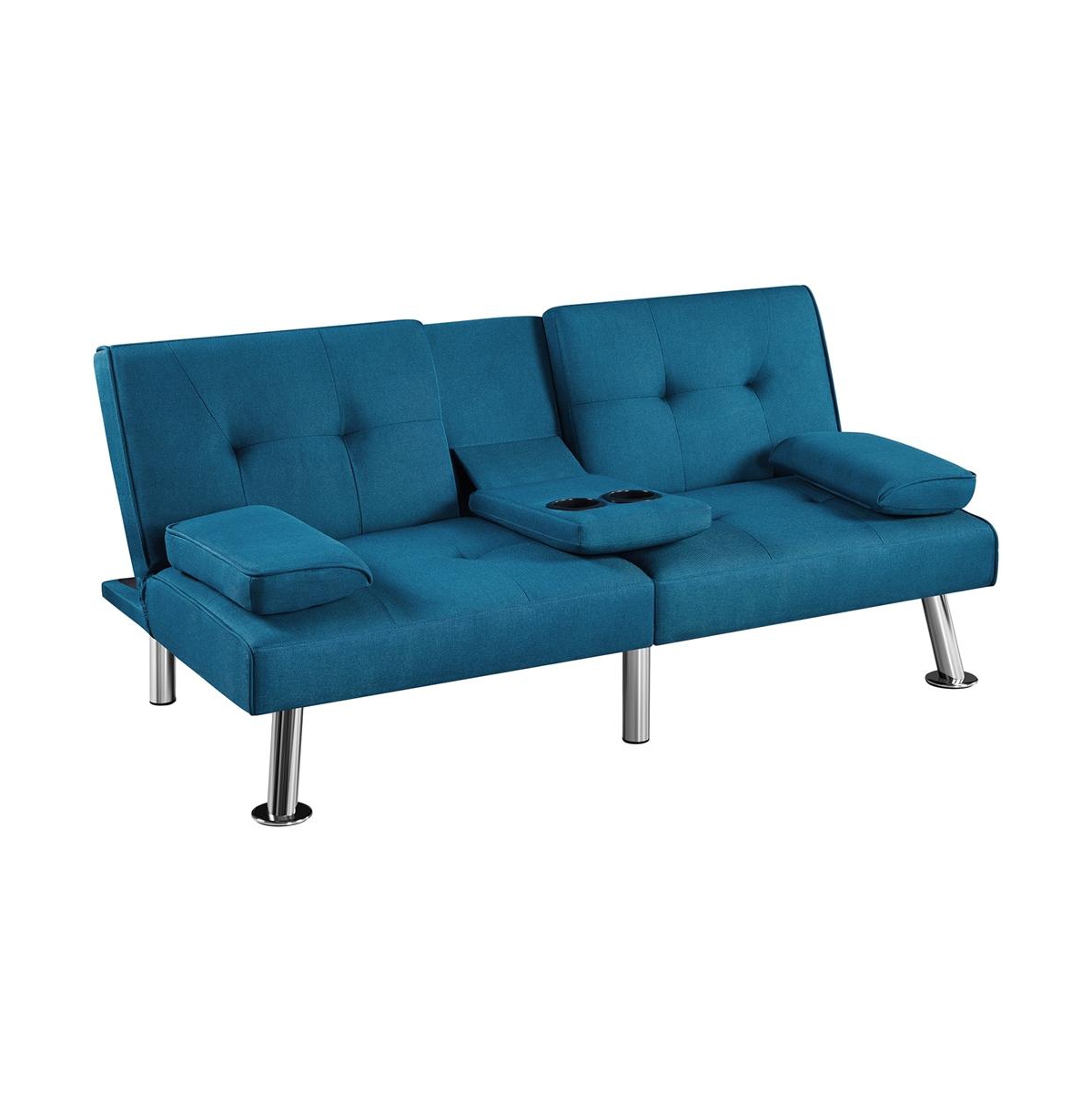 Click here for Yaheetech Fabric Upholstered Convertible Futon Sof... prices