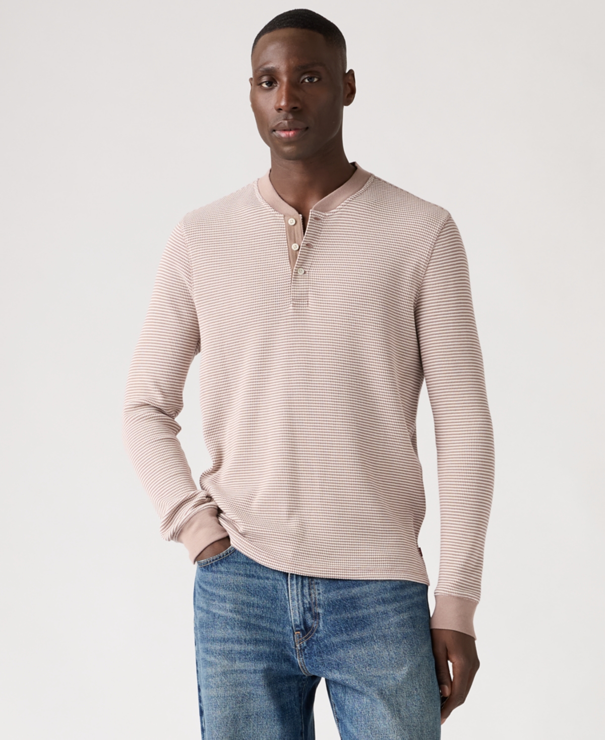 Click here for Levis Mens Long-Sleeve Thermal Henley Shirt - Stri... prices