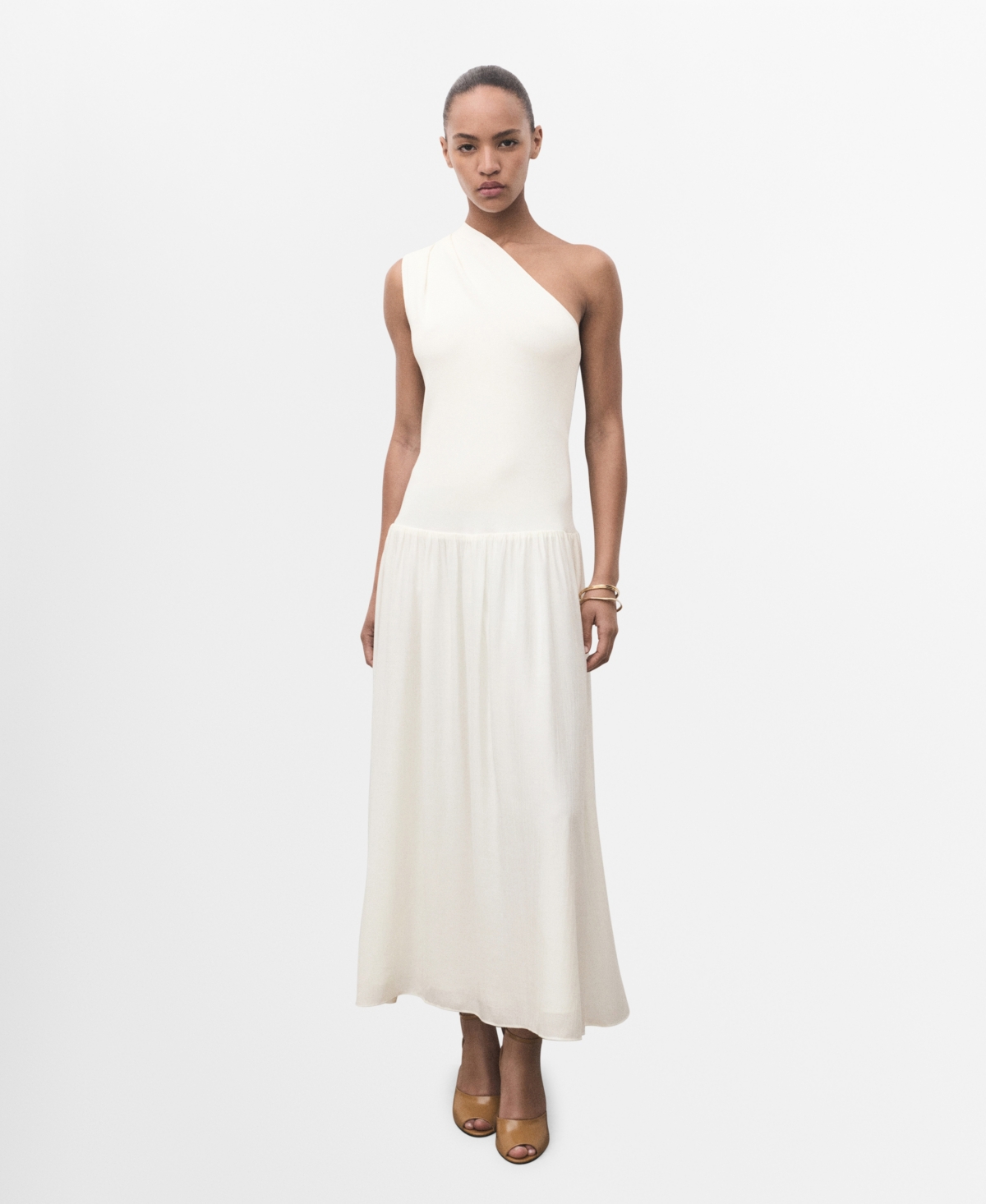 Click here for Mango Womens Asymmetrical Combined Knitted Dress -... prices