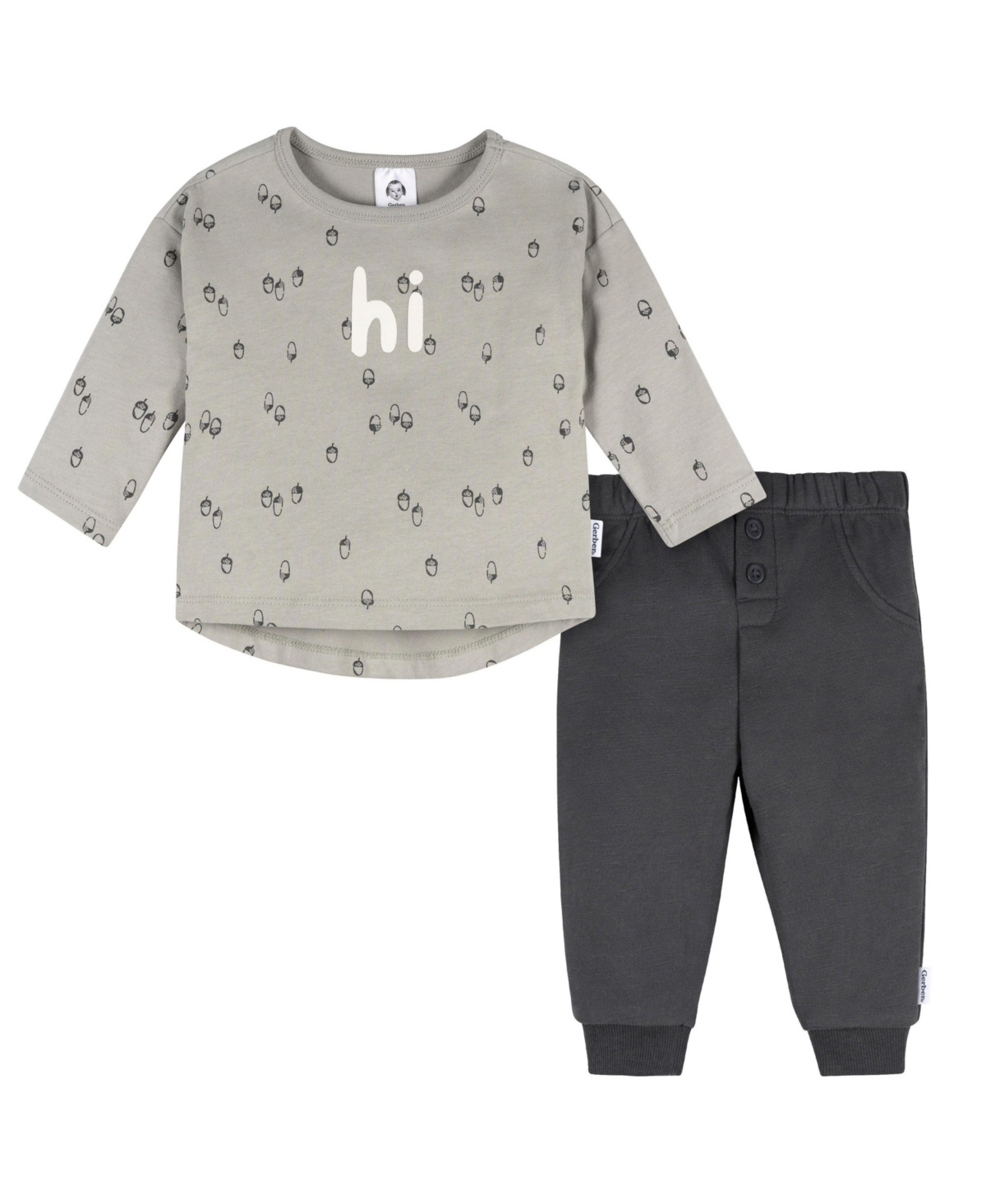 Click here for Gerber Baby Boys 2-Piece Top & Joggers  Gray Arcon... prices