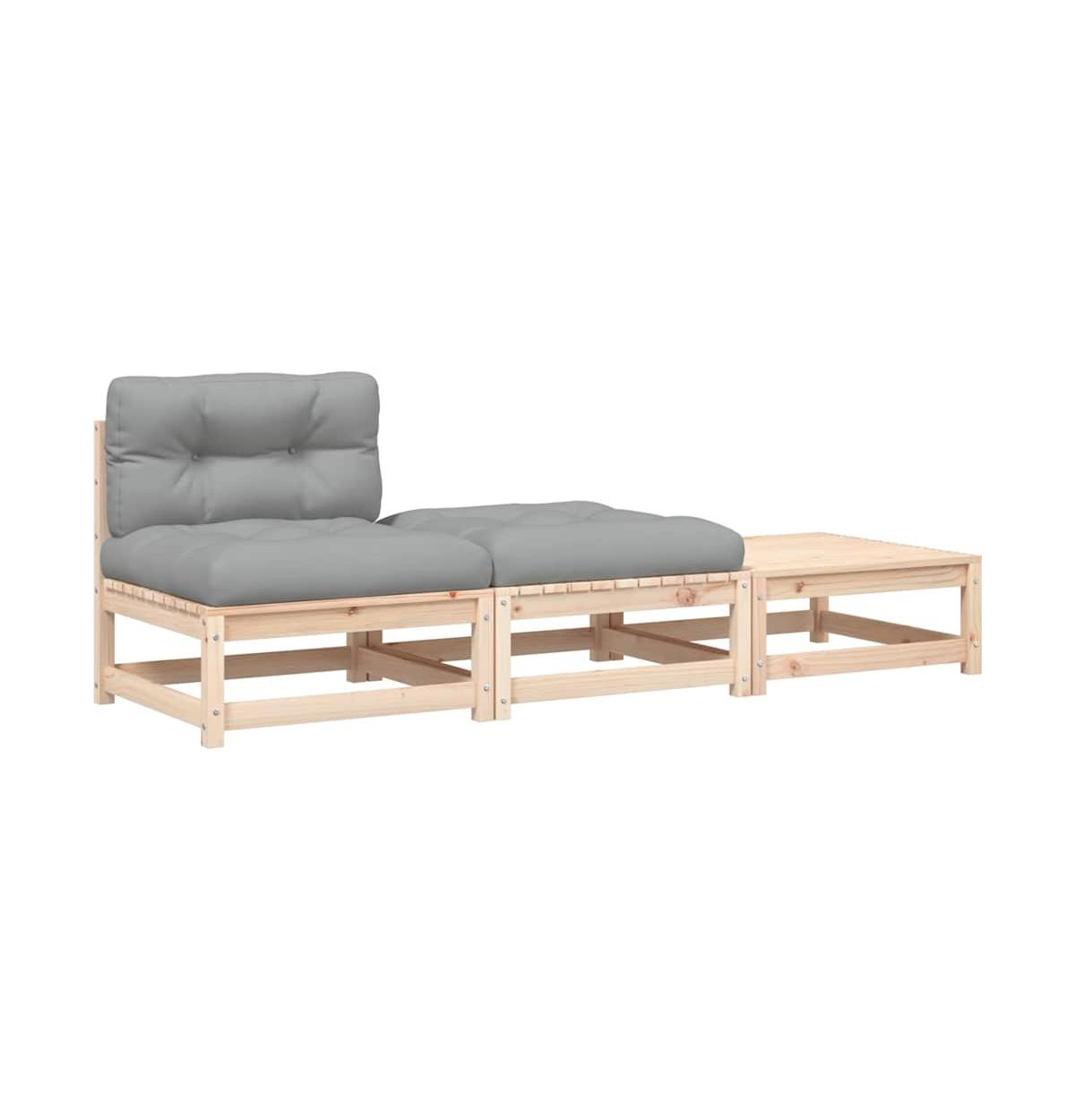 Click here for Patio Sofa Gray  Natural Wood - Brown prices
