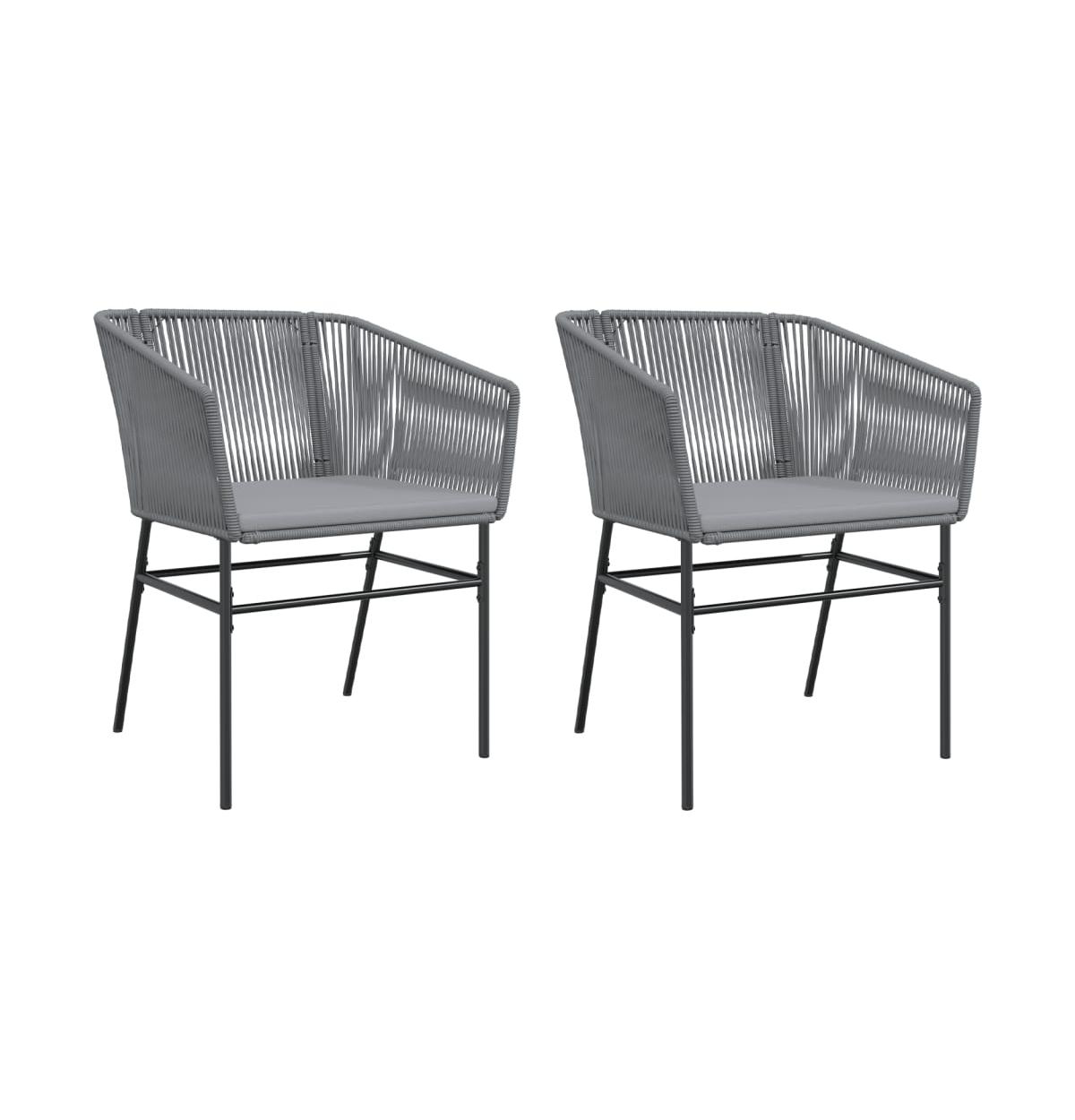 Click here for Garden Chair Gray Pe rattan  Powder-Coated Steel M... prices