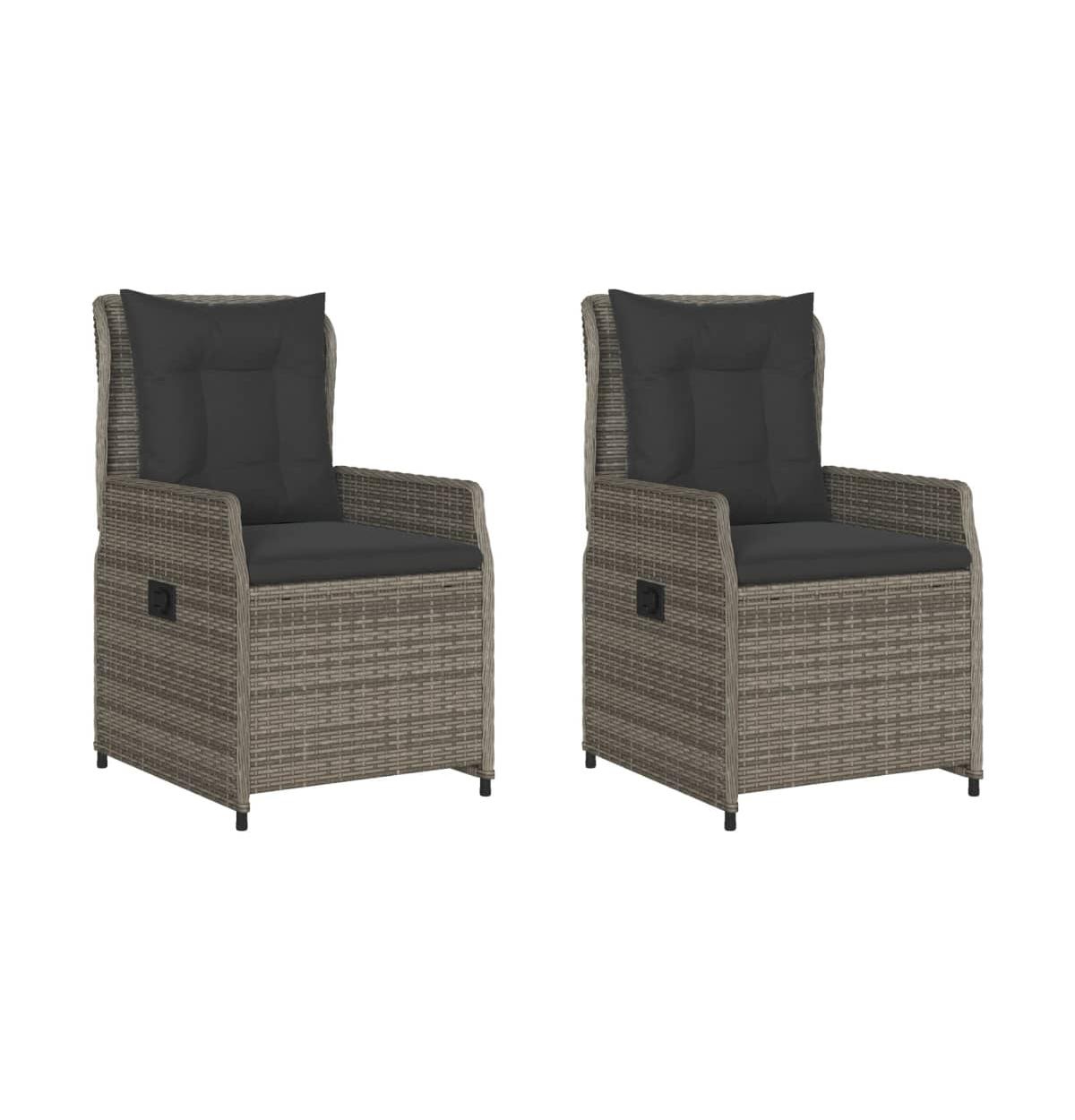 Click here for Reclining Garden Chair Grey Pe rattan  powder-coat... prices