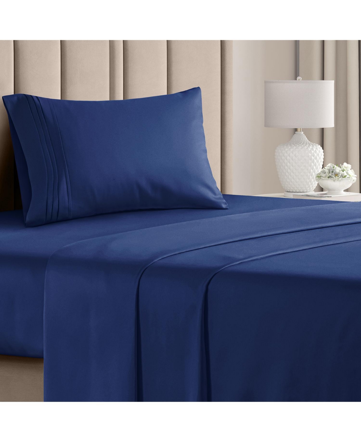 Click here for 3 Piece Microfiber Sheet Set - Twin - Navy blue prices