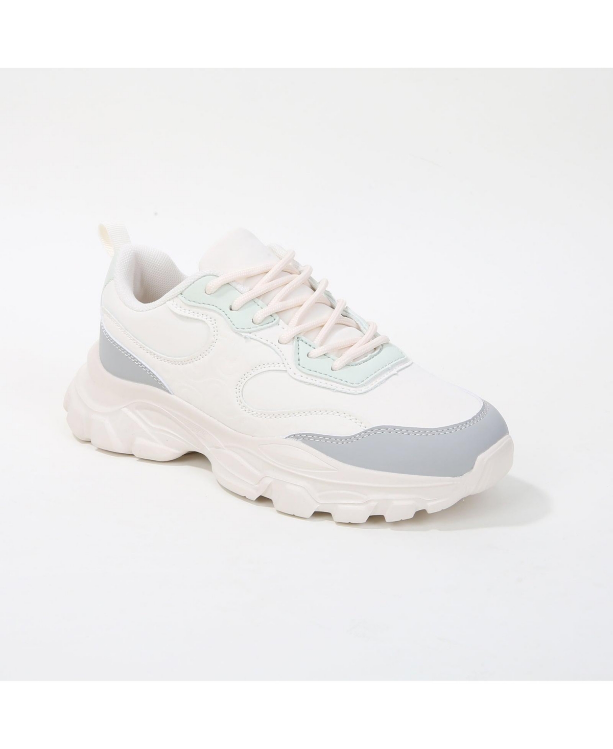 Click here for Berness Lidia Mixed Material Sneakers - Beige/mult... prices