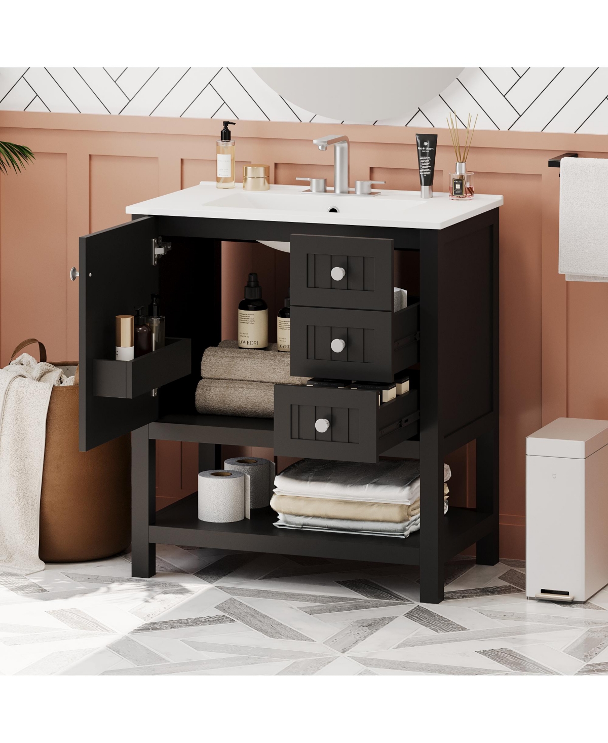 Click here for Lovmor 30inch Transitional Style Bathroom Vanity C... prices
