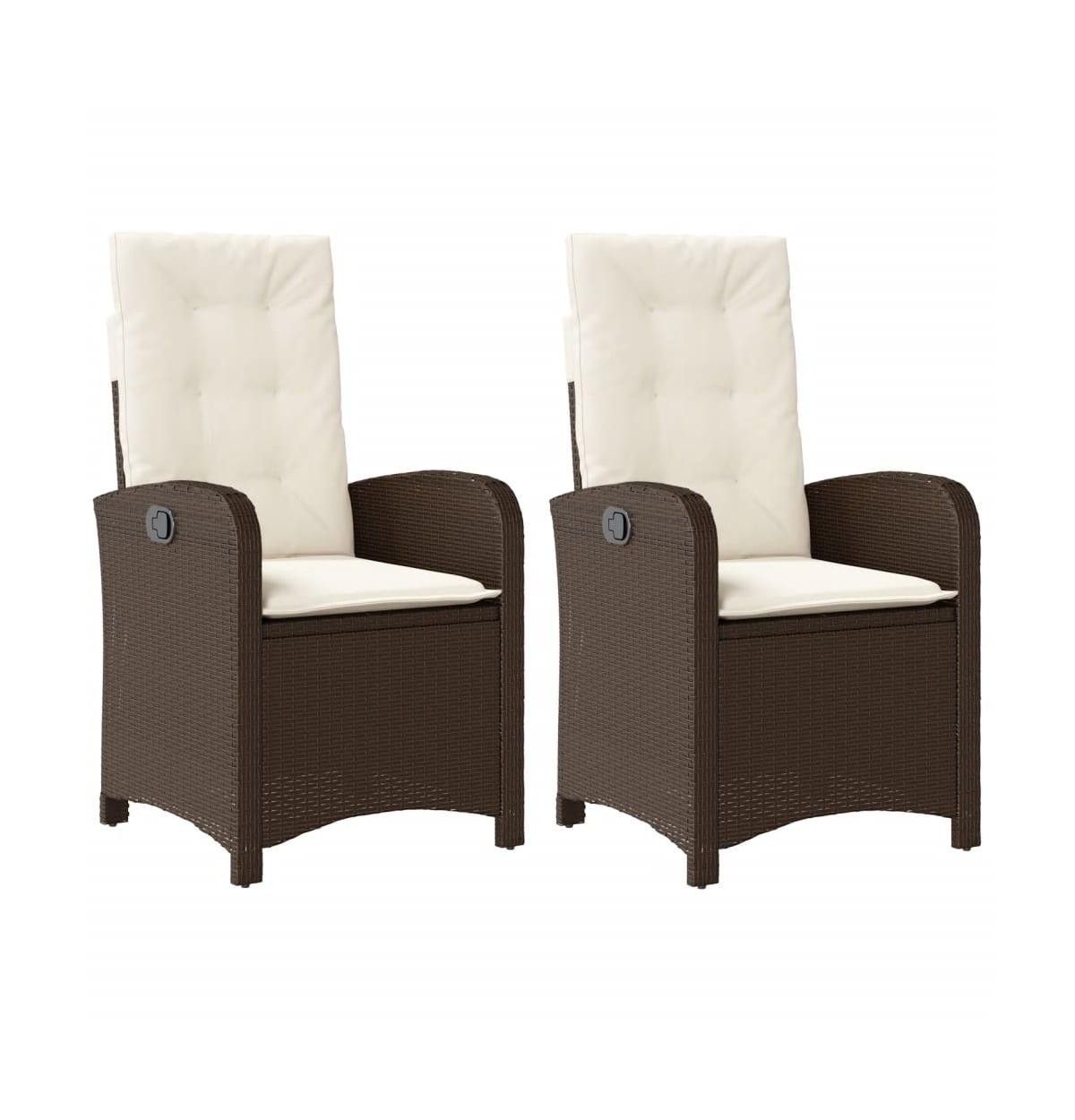 Click here for Reclining Garden Chair Set of 2 Brown Pe rattan St... prices