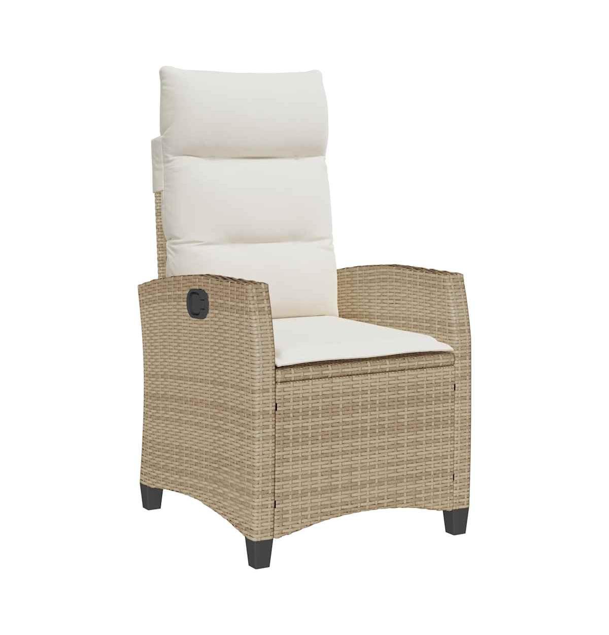 Click here for vidaXL Reclining Garden Chair Beige Pe rattan Stan... prices
