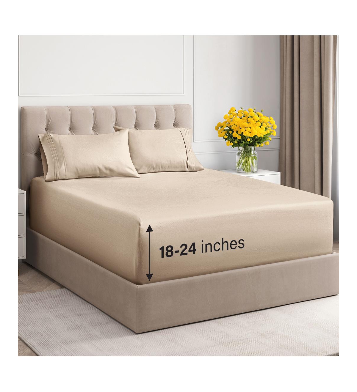 Click here for 4 Piece Extra Deep Pocket Microfiber Sheet Set - F... prices