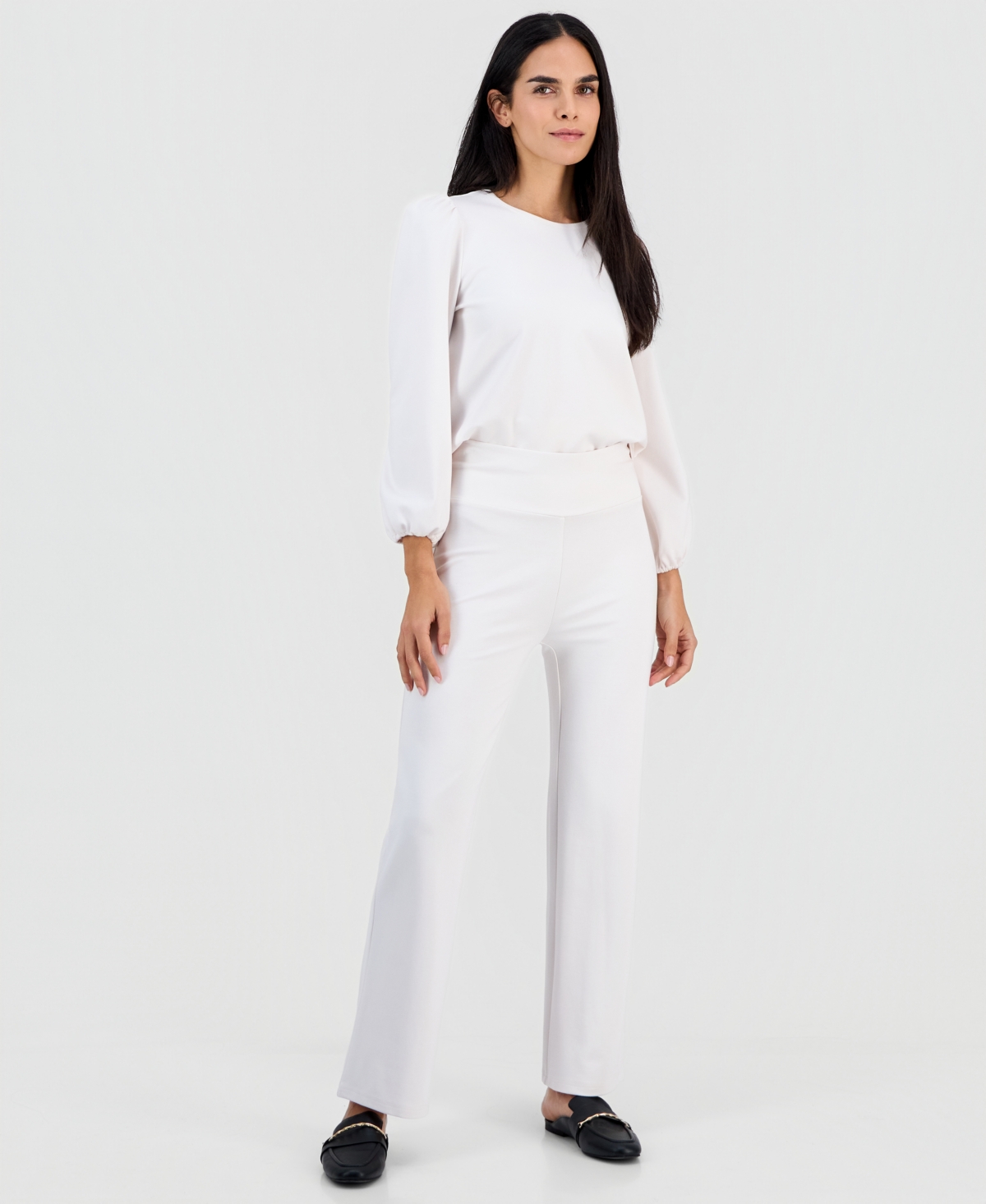 Click here for Ak Anne Klein Petite Serenity Knit Pull-On Pants -... prices