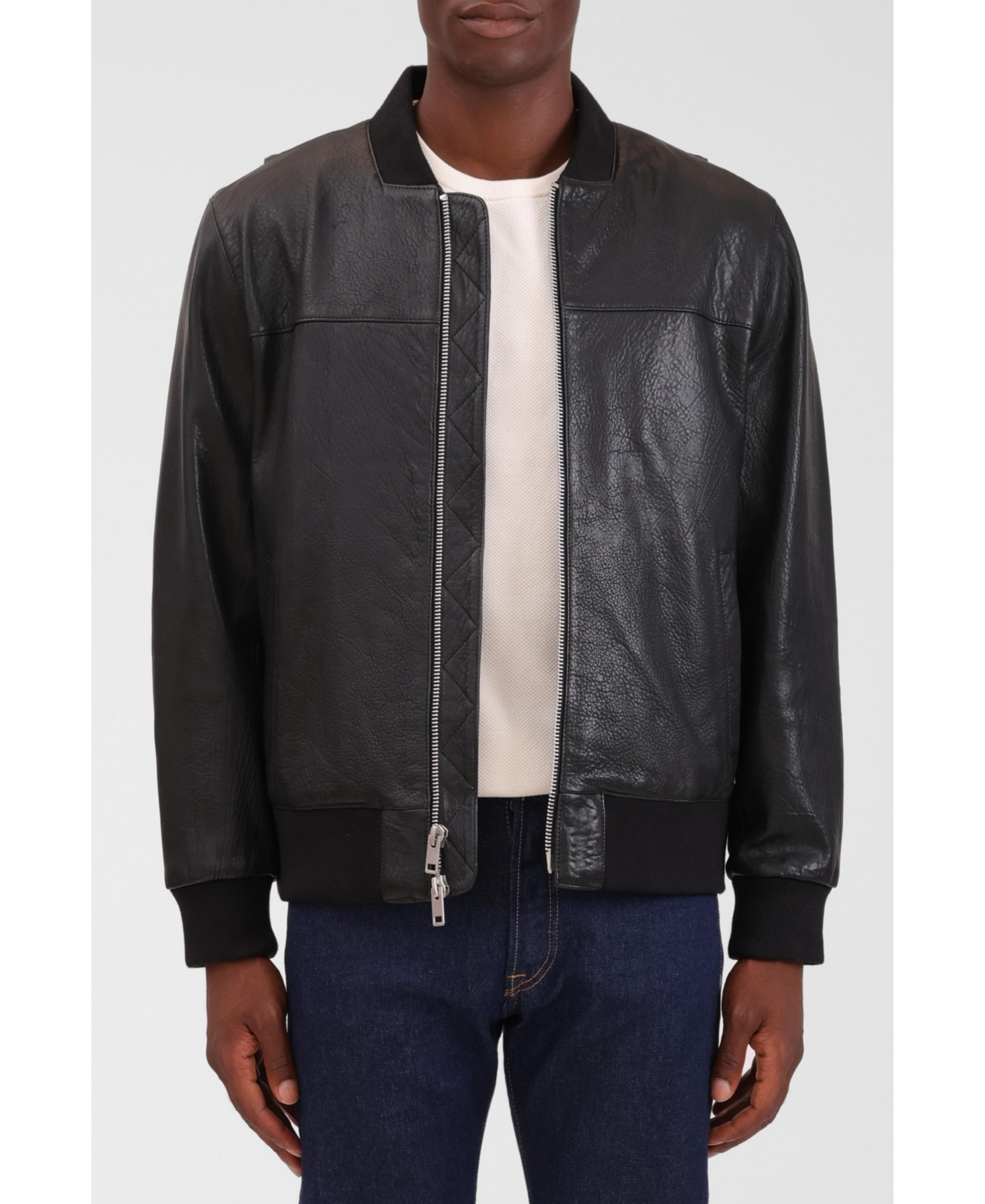 Click here for Bagatelle Homme Mens Genuine Leather Bomber Jacket... prices