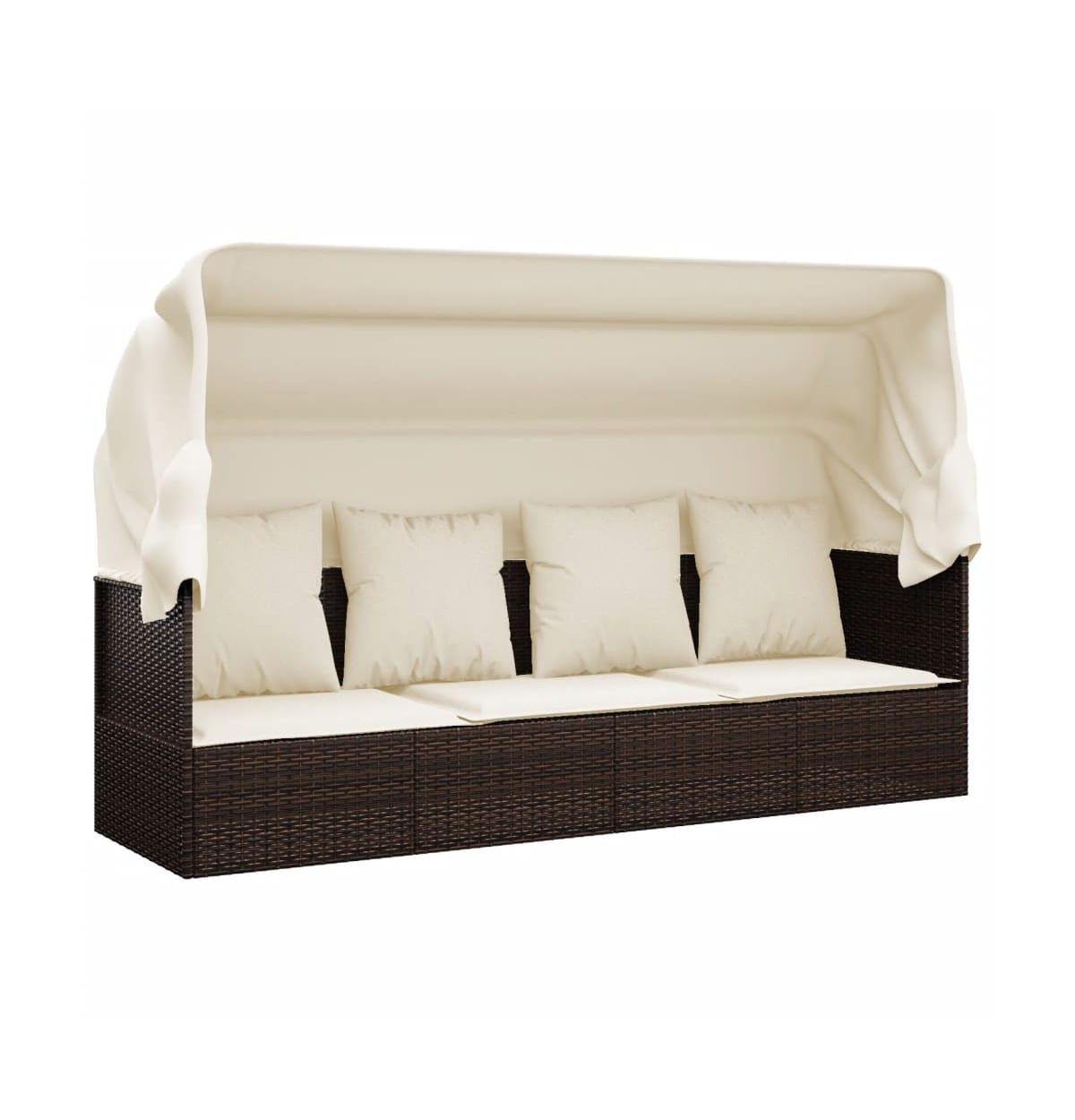Click here for Outdoor Lounge Bed Brown Poly rattan Large Adjusta... prices
