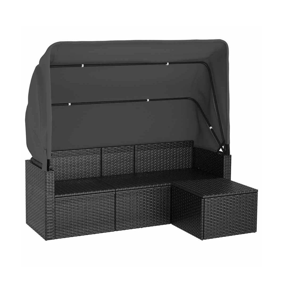 Click here for 3-seater Garden Sofa Black Pe rattan  powder-coate... prices