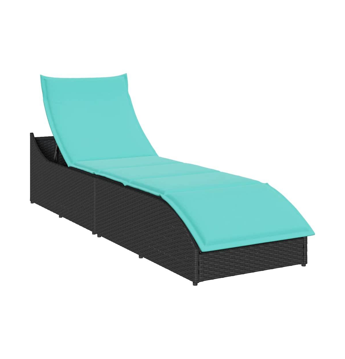 Click here for Folding Sun Lounger Black Pe rattan  powder-coated... prices