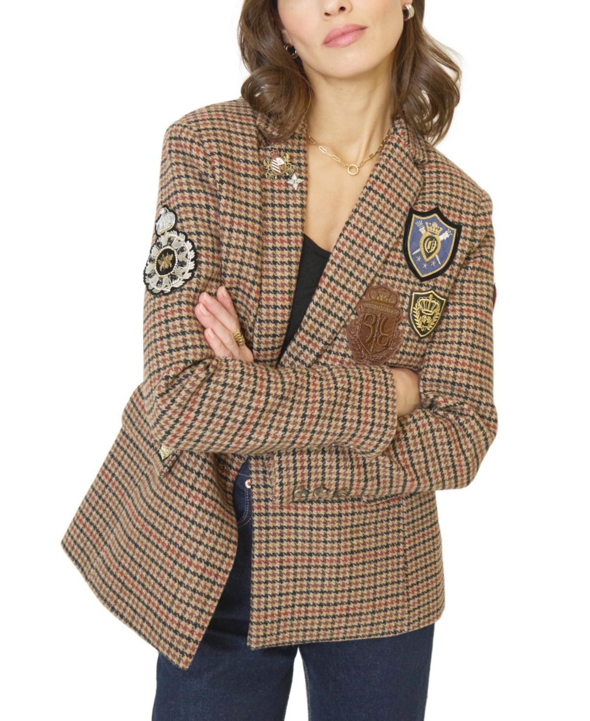 Click here for Central Park West Womens Raven Patch Blazer - Came... prices
