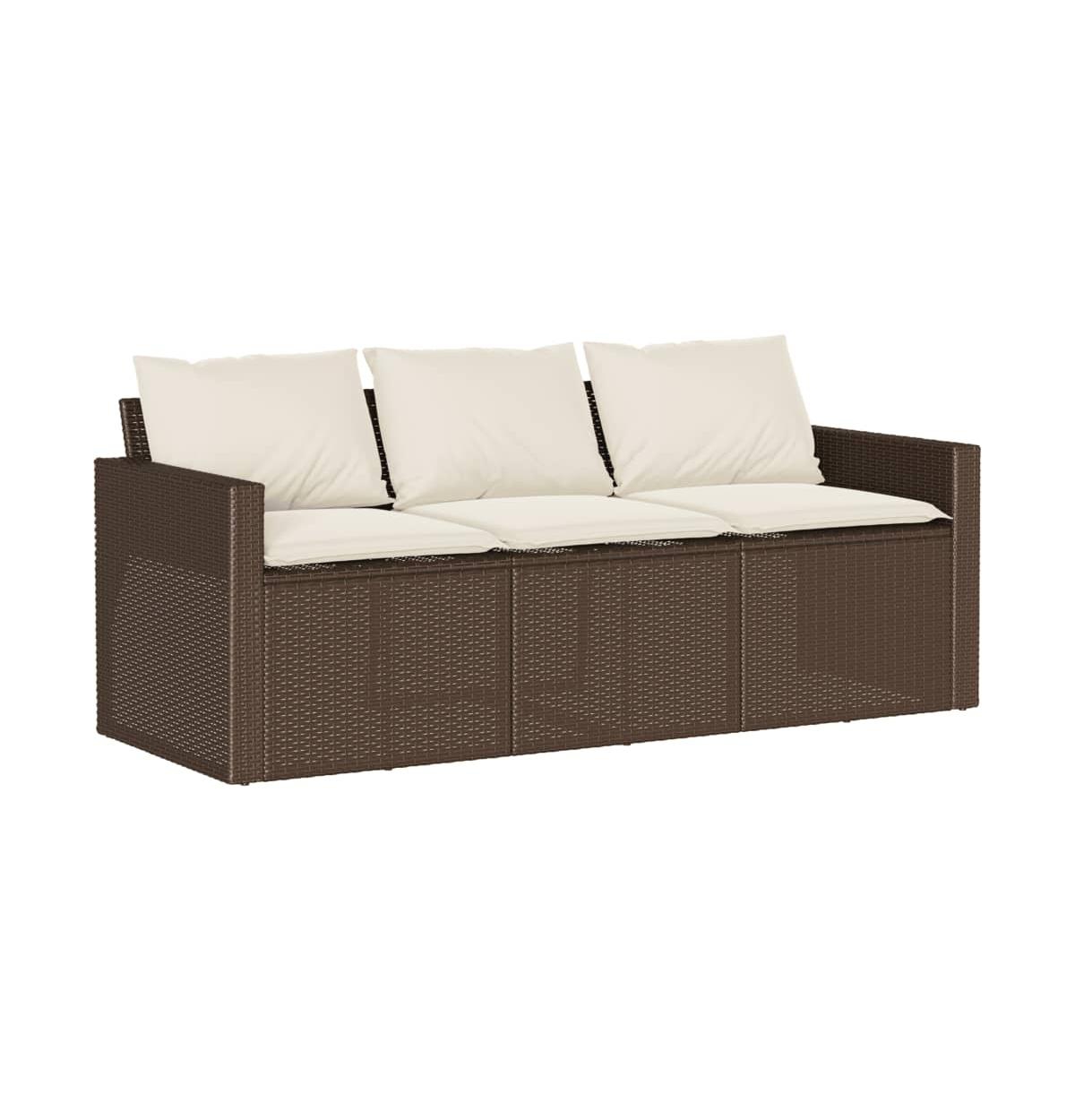 Click here for Garden Sofa Brown  Cream White - Brown and cream w... prices