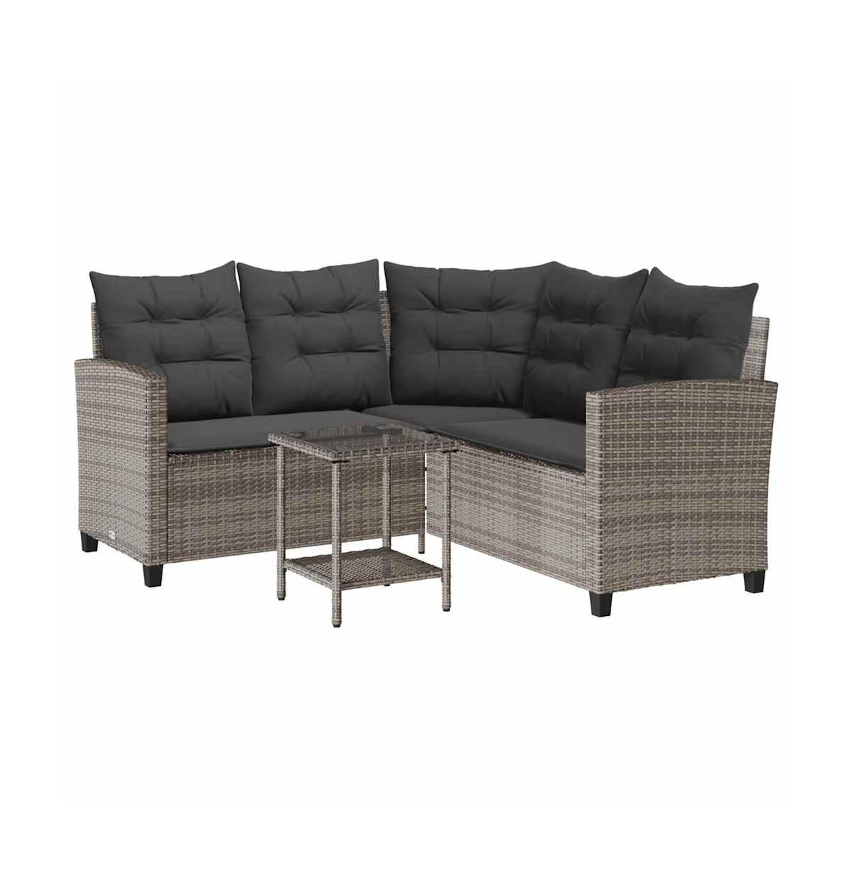 Click here for Garden Sofa Gray  Dark Gray Pe rattan Medium Adjus... prices
