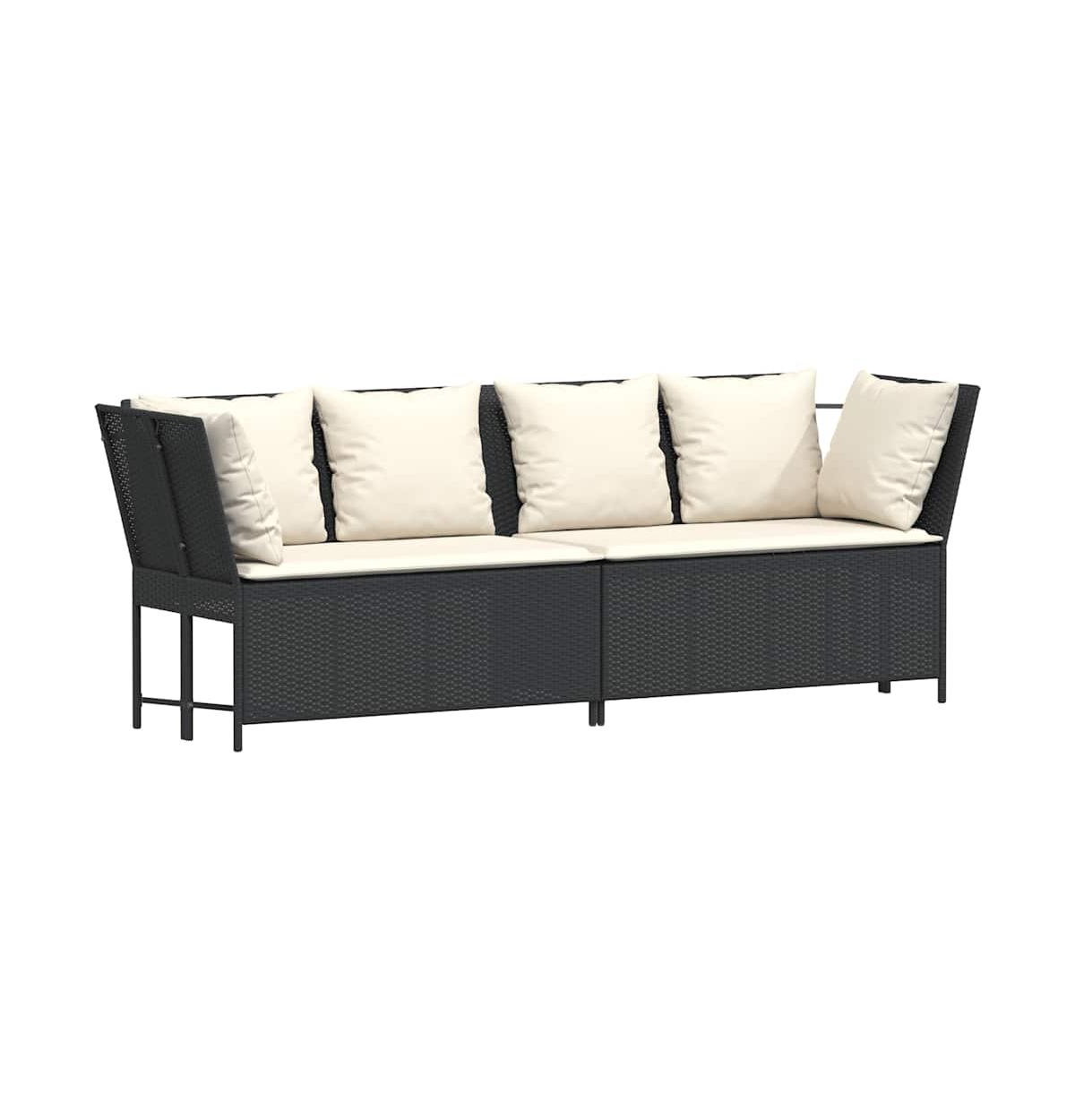 Click here for Garden Sofa Black Pe Rattan Large Modular Garden S... prices