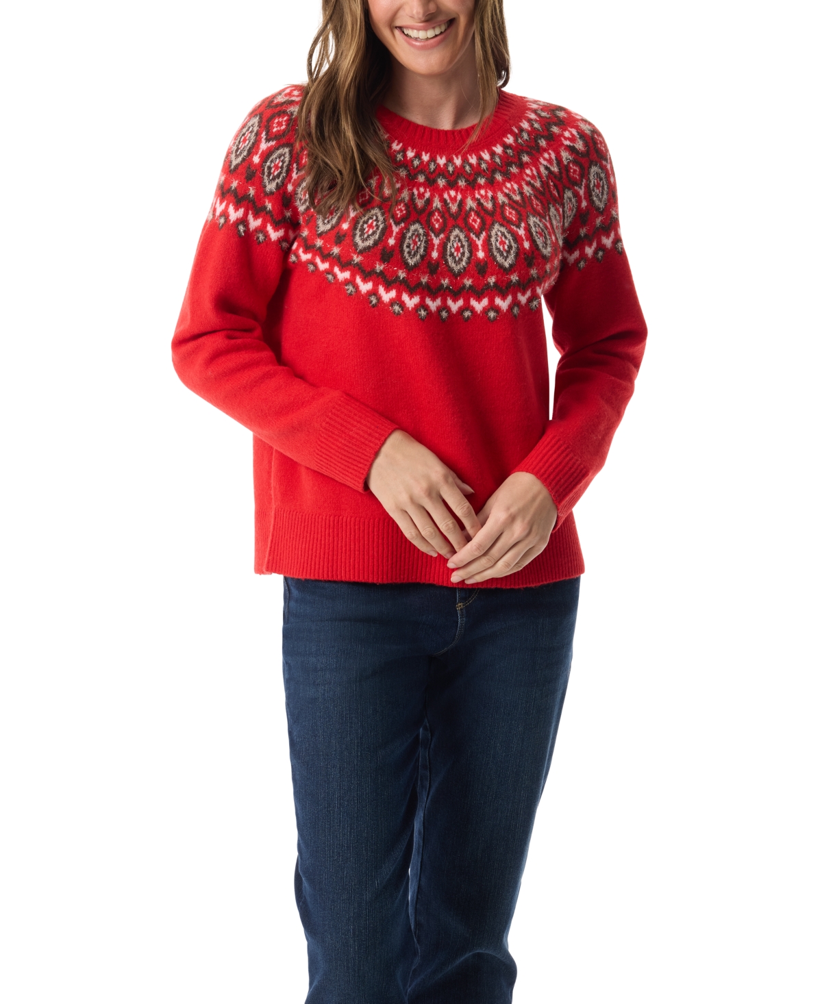 Click here for Gloria Vanderbilt Womens Juna Fair Isle Long Sleev... prices