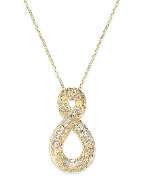 Macy's Diamond Infinity Pendant Necklace (1/2 ct. t.w.) in 14k Gold ...