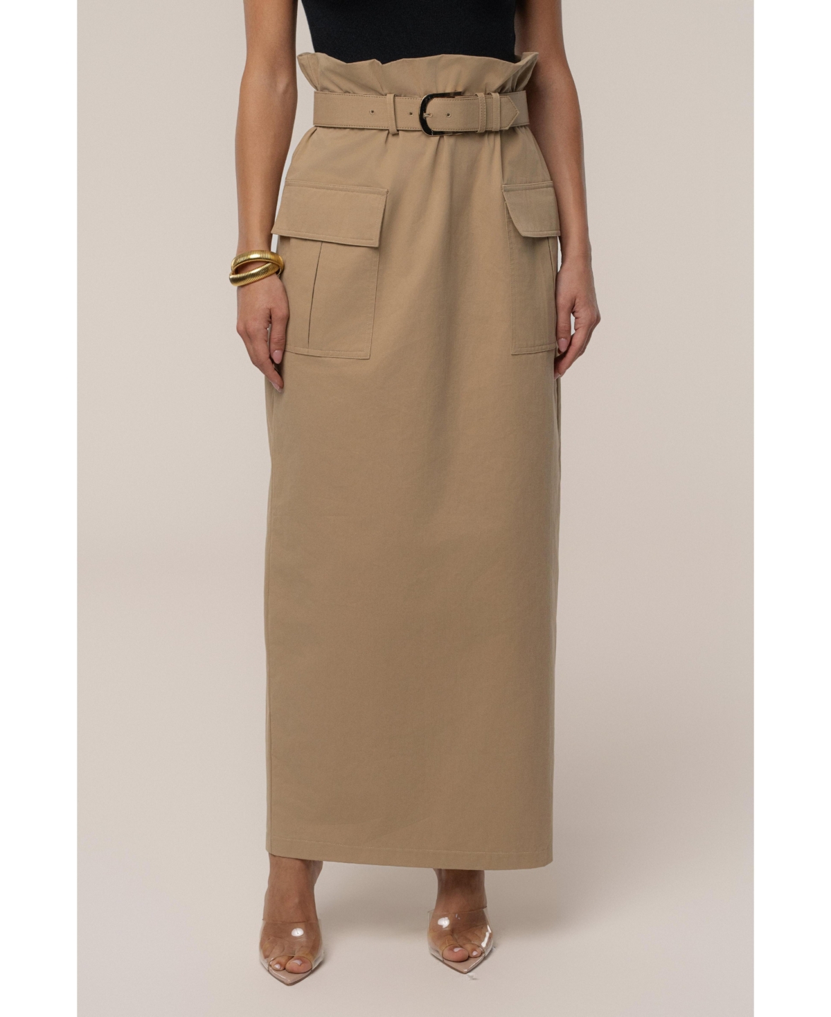 Click here for Jluxlabel Womens New Edge Cargo Skirt - Beige prices