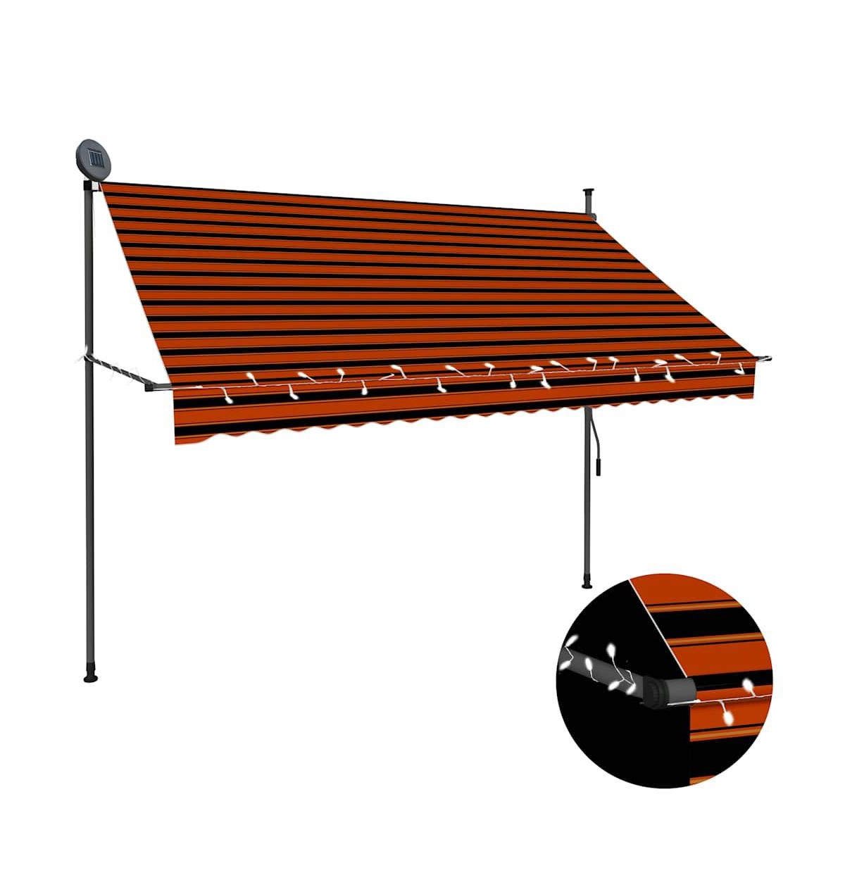 Click here for Retractable Awning Orange and Brown Polyester with... prices